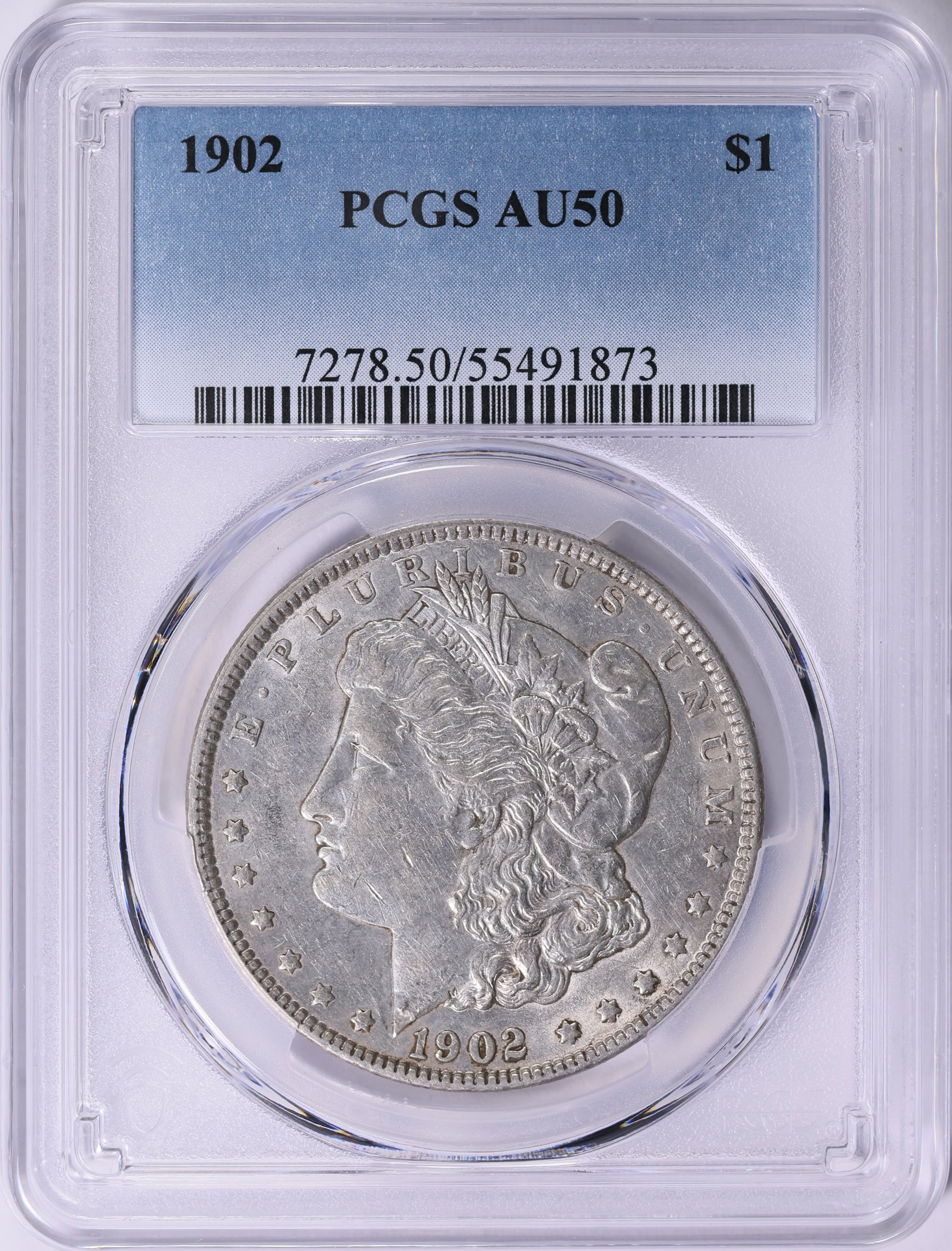 1902 Morgan Silver Dollar PCGS AU-50 (Item 1781396) | GreatCollections ...