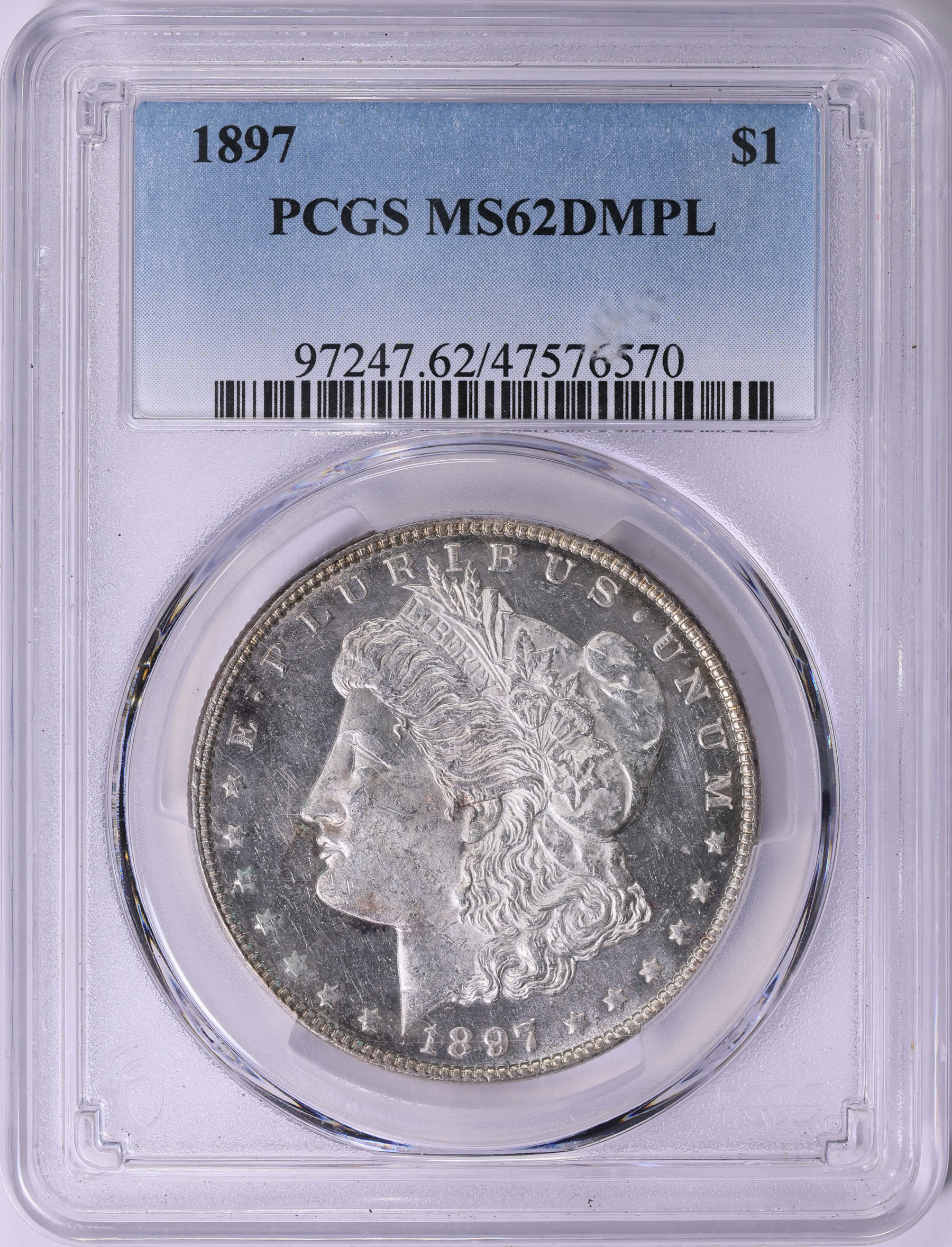 1897 Morgan Silver Dollar PCGS MS-62 DMPL (Item 1781488) | GreatCollections Coin Auctions
