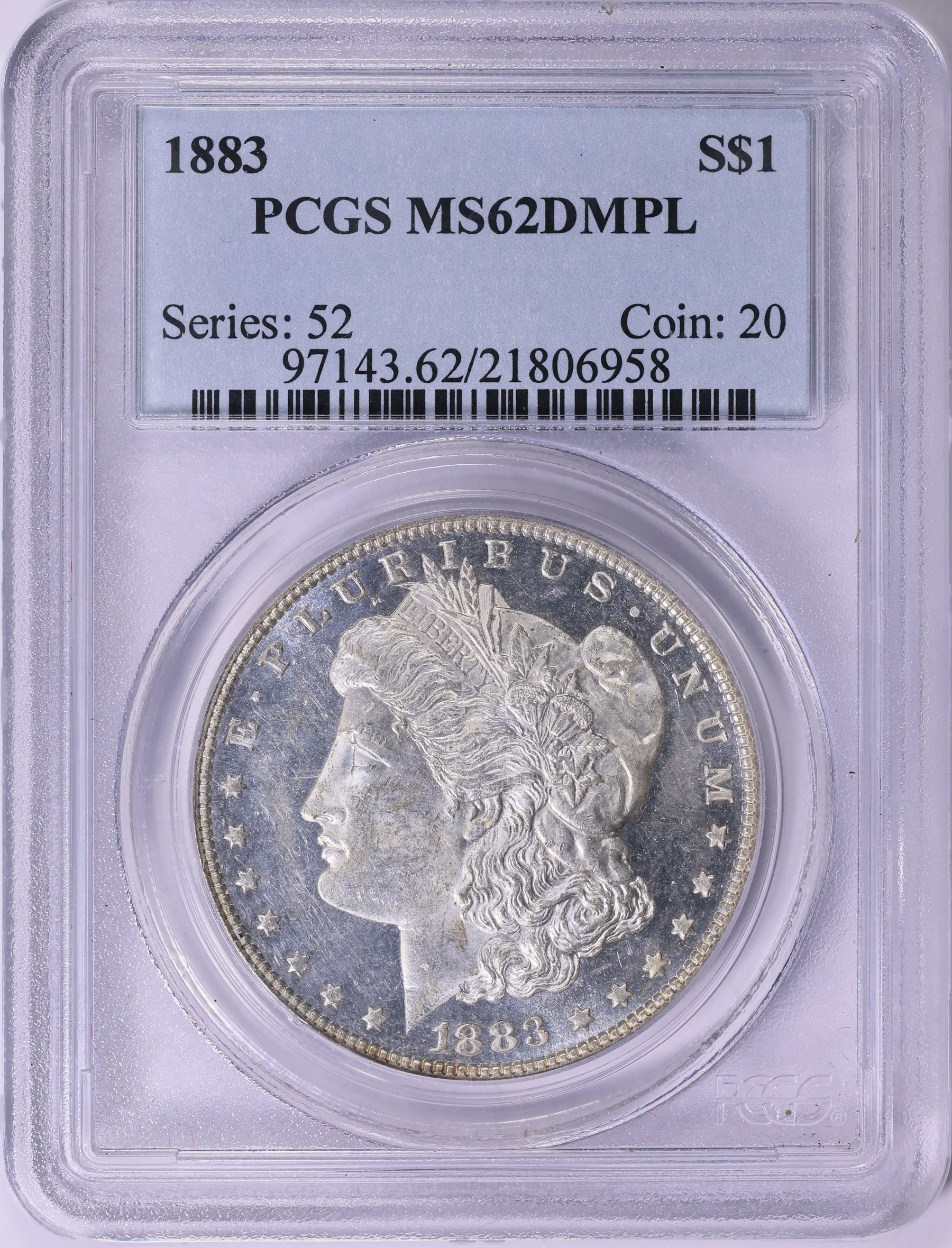 1883 Morgan Silver Dollar PCGS MS-62 DMPL (Item 1781494) | GreatCollections Coin Auctions