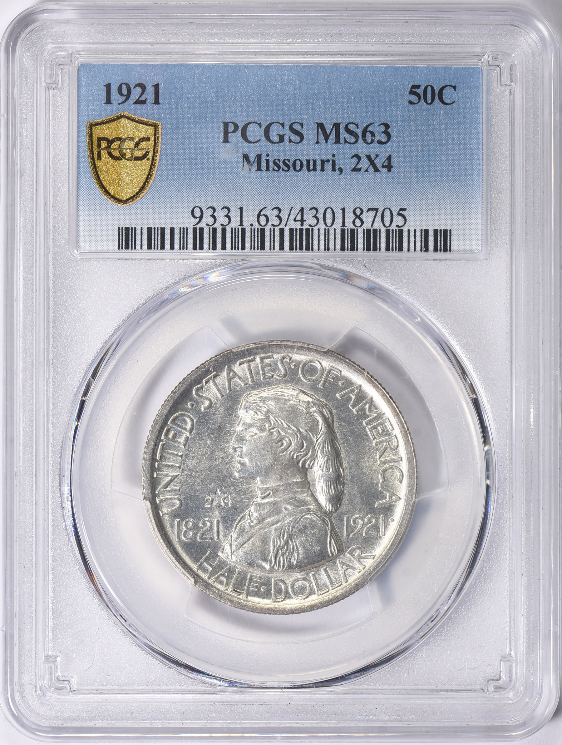 1921 Missouri Centennial Half Dollar 2x4 PCGS MS-63 (Item 1781519 ...