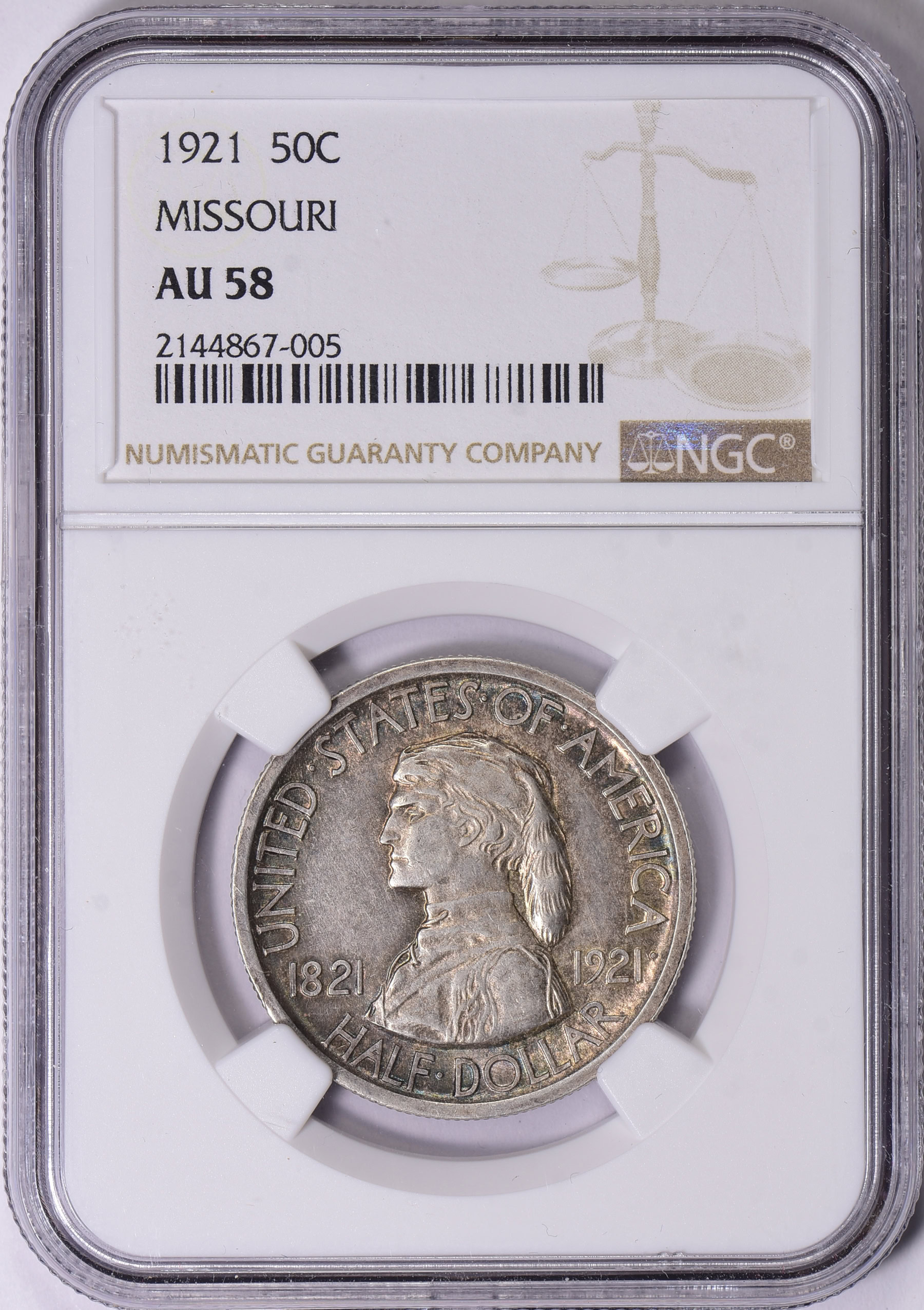 1921 Missouri Centennial Half Dollar NGC AU-58 (Item 1781555 ...