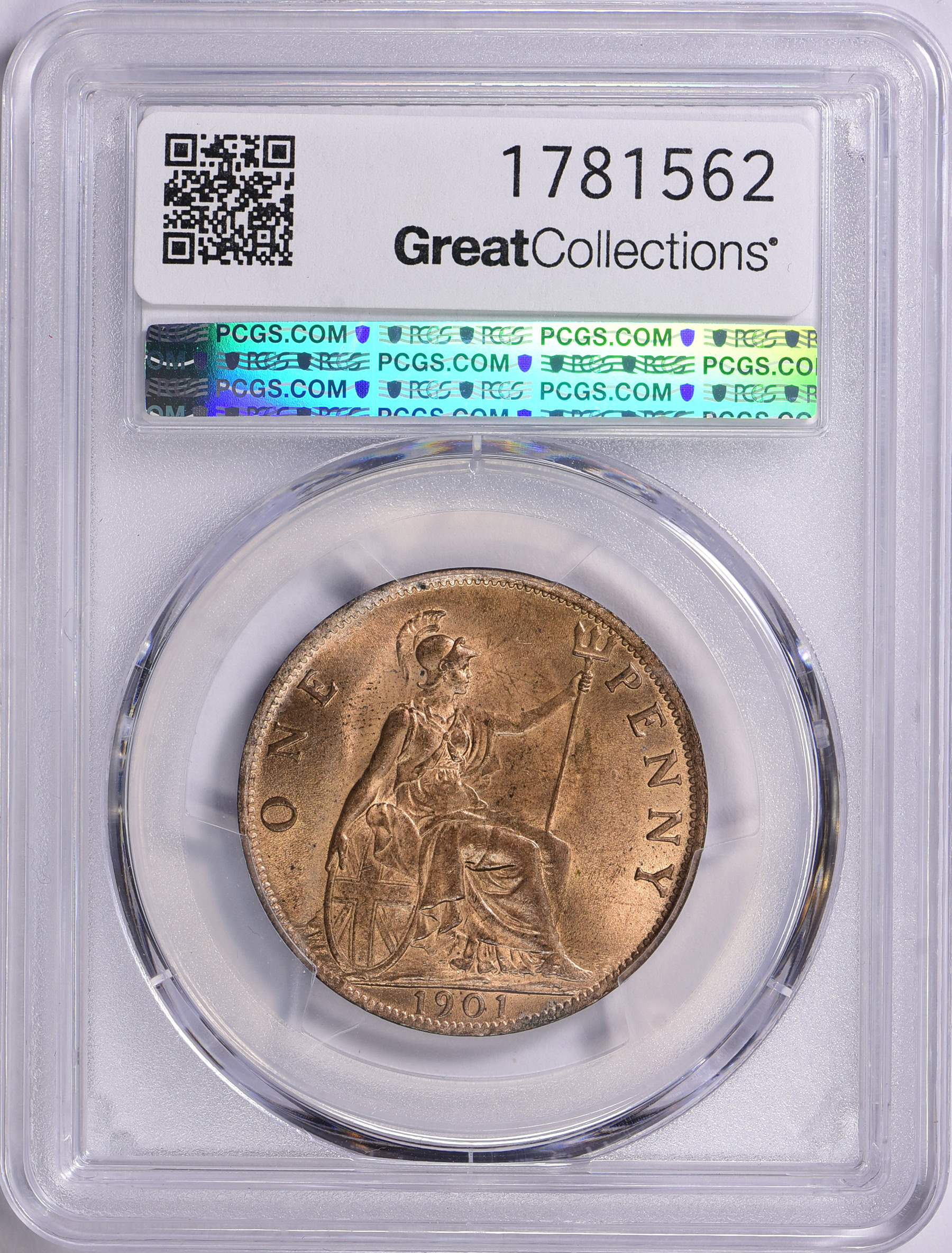 Great Britain 1901 Penny KM-790 PCGS MS-64 RB (Item 1781562 ...
