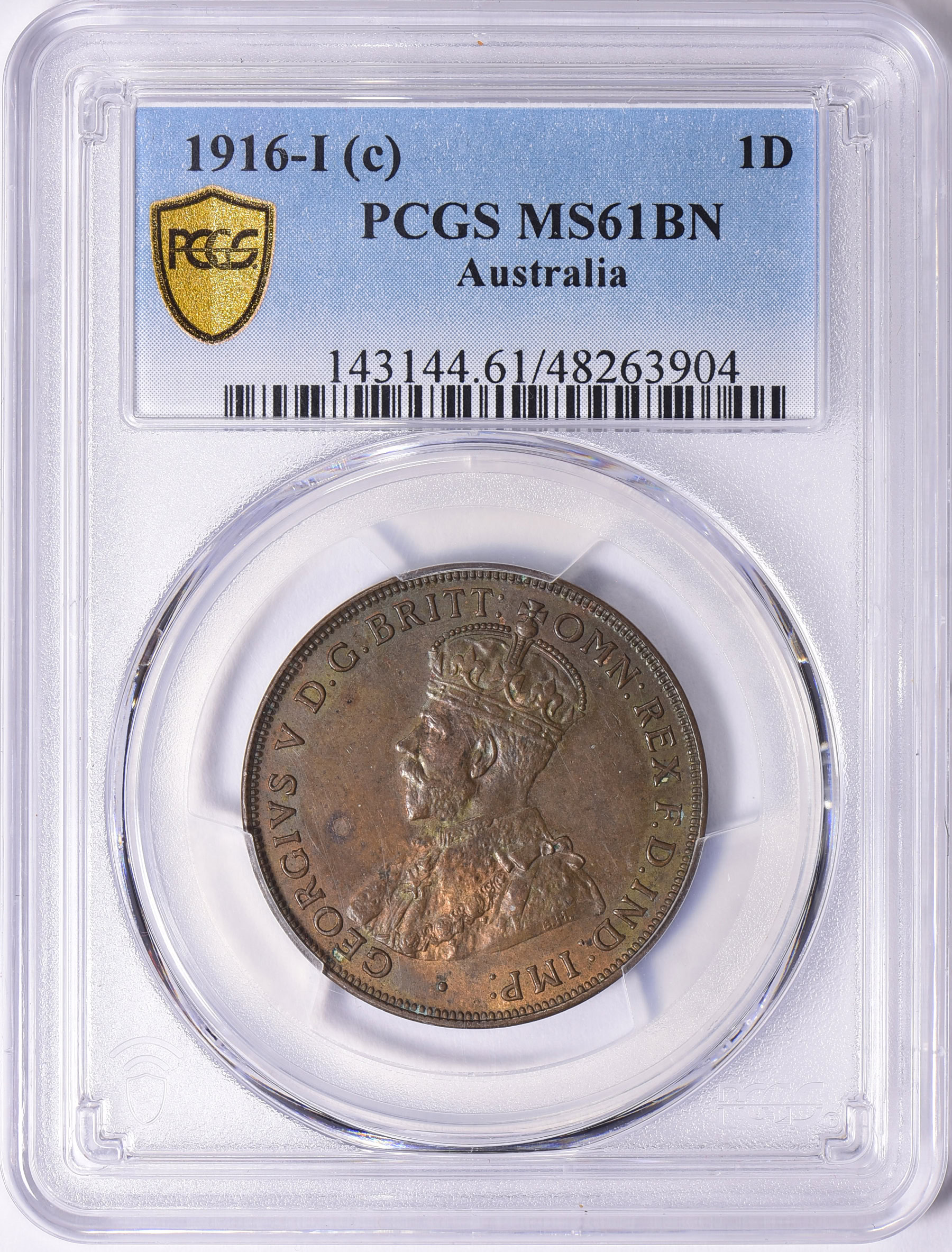 Australia 1916-I (C) Penny KM-23 PCGS MS-61 BN (Item 1781595) | GreatCollections Coin Auctions
