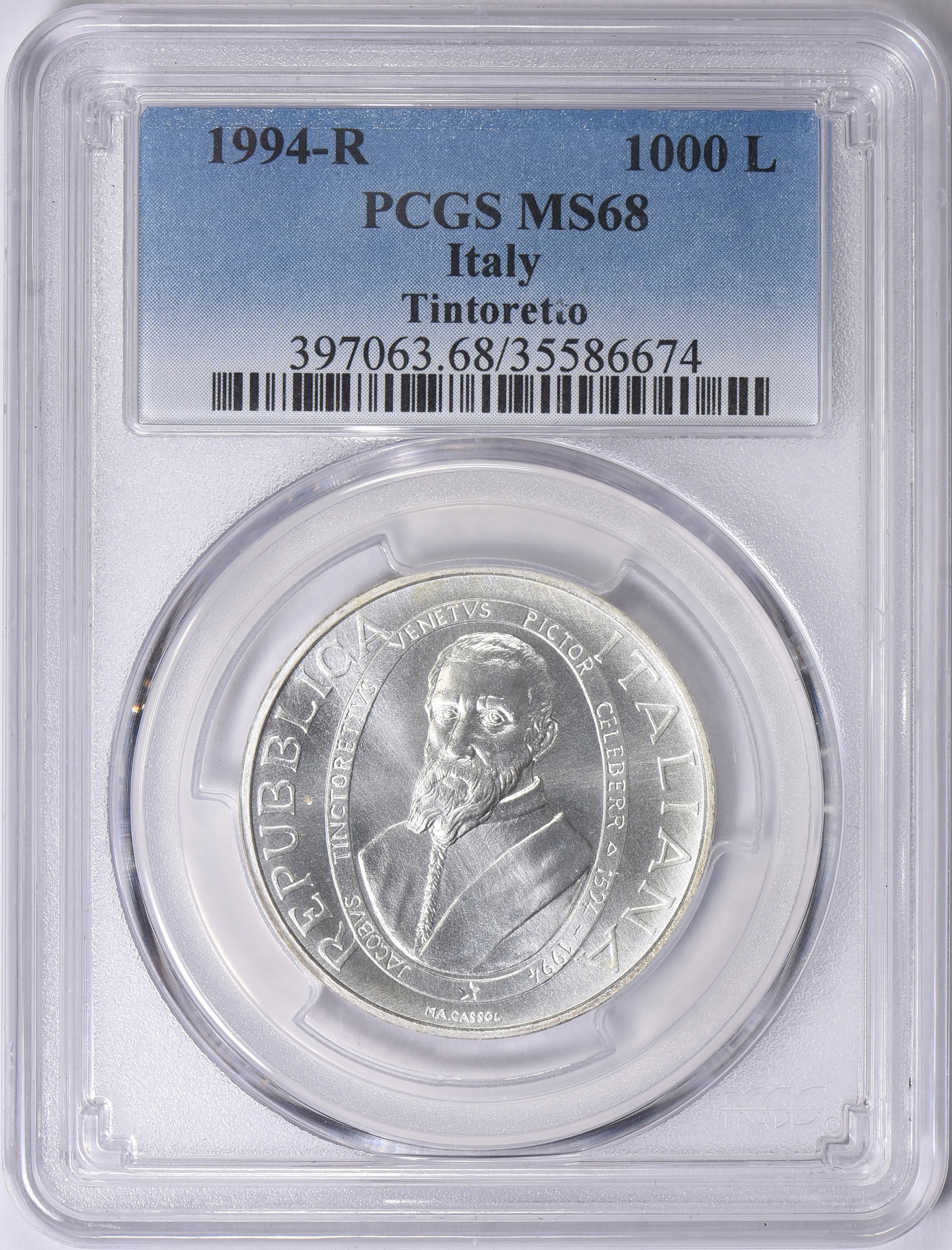 Italy 1994-R Silver 1,000 Lire Tintoretto KM-169 PCGS MS-68 (Item ...