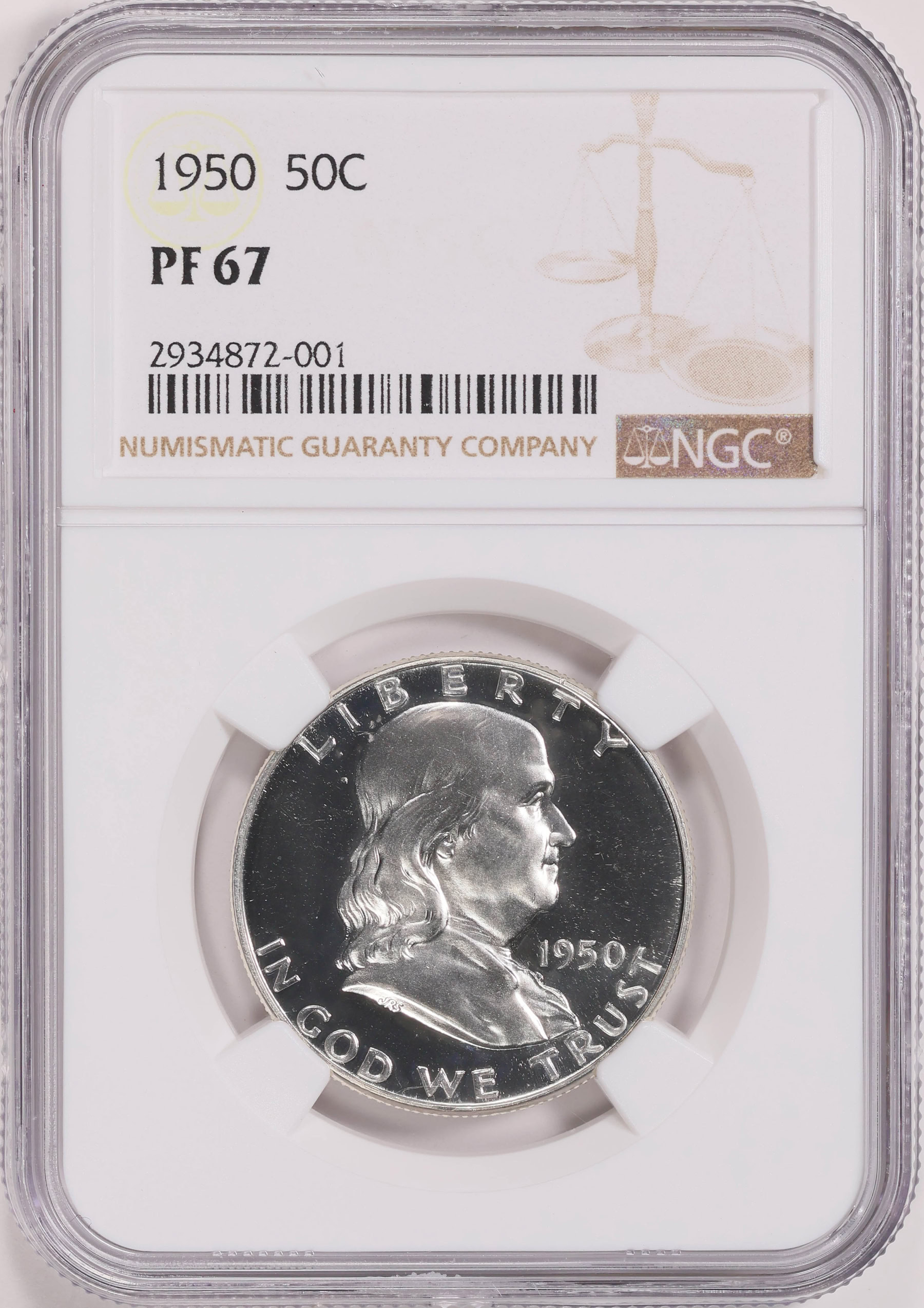 1950 Franklin Half Dollar NGC Proof-67 (Item 1781661 ...