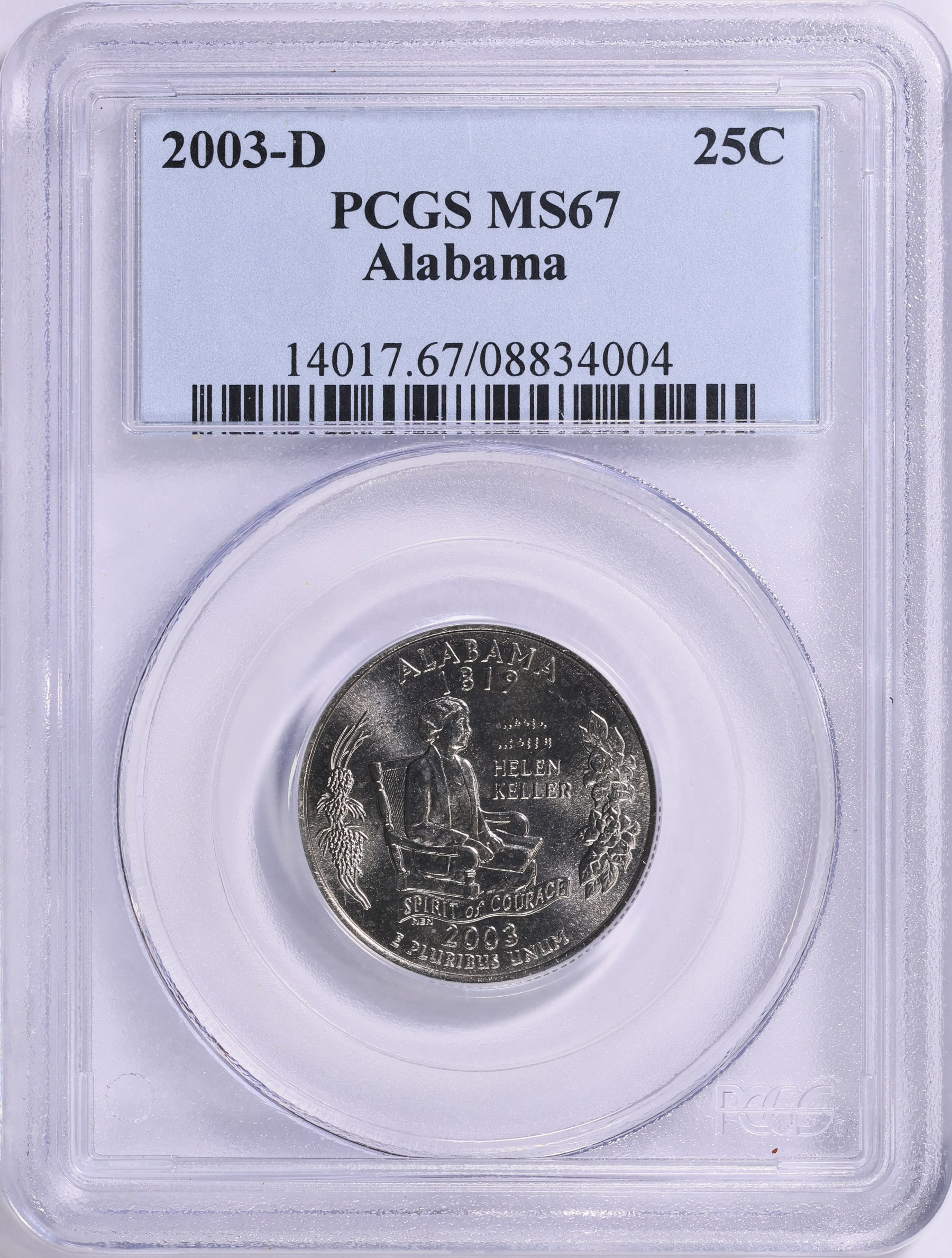 2003-D State Quarter Alabama PCGS MS-67 (Item 1781676 ...