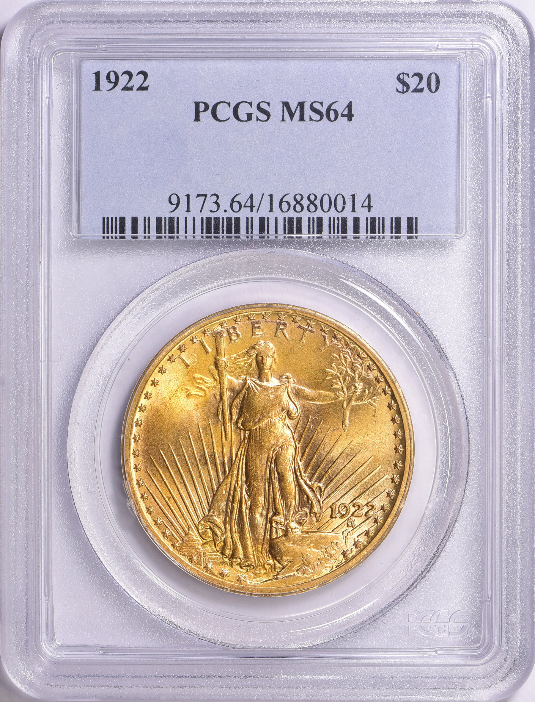 1922 Saint-Gaudens Gold Double Eagle PCGS MS-64 (Item 1781691) | GreatCollections Coin Auctions