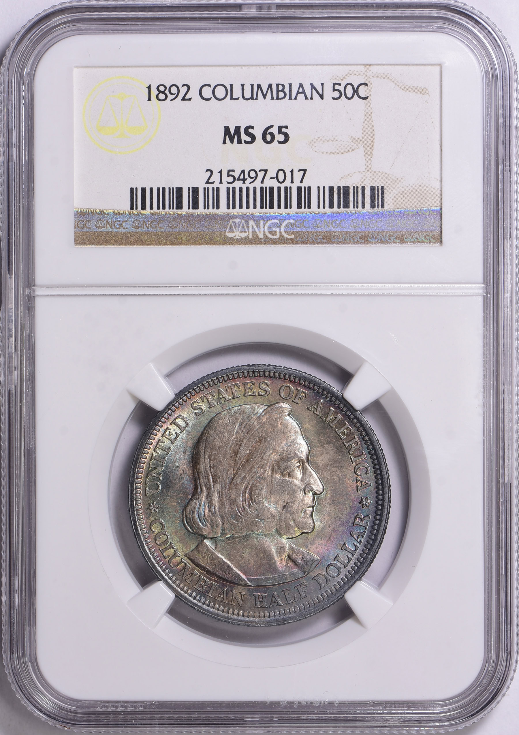 1892 World Columbian Exposition Half Dollar NGC MS-65 (Toned) (Item ...