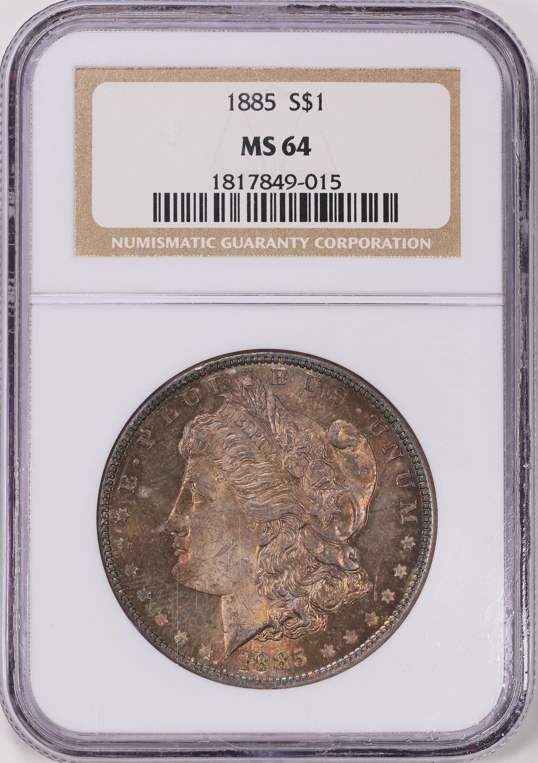 1885 Morgan Silver Dollar NGC MS-64 (Toned) (Item 1781708) | GreatCollections Coin Auctions