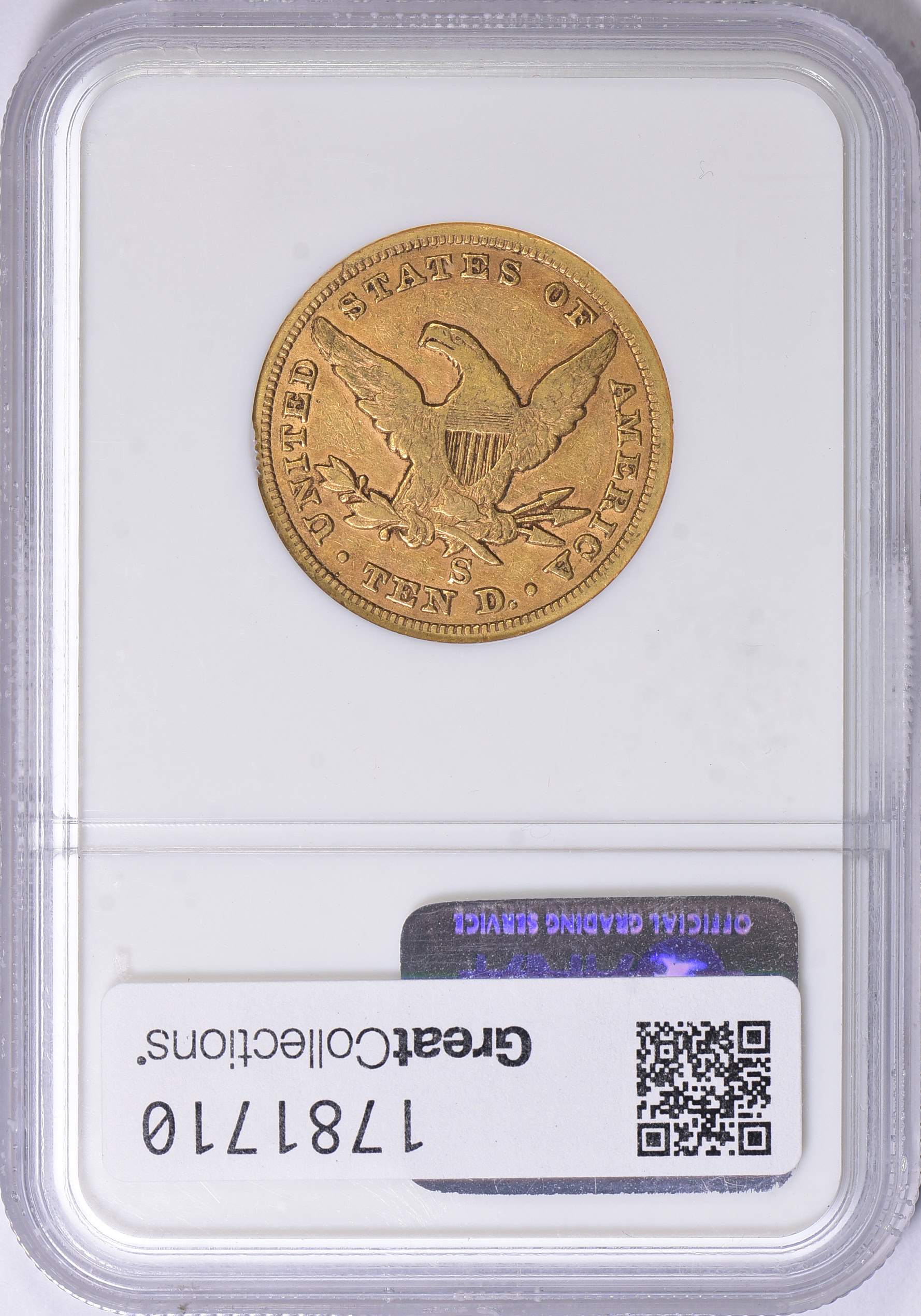 1865-S Liberty Gold Eagle NGC VF-30 (CAC Green) (Item 1781710 ...