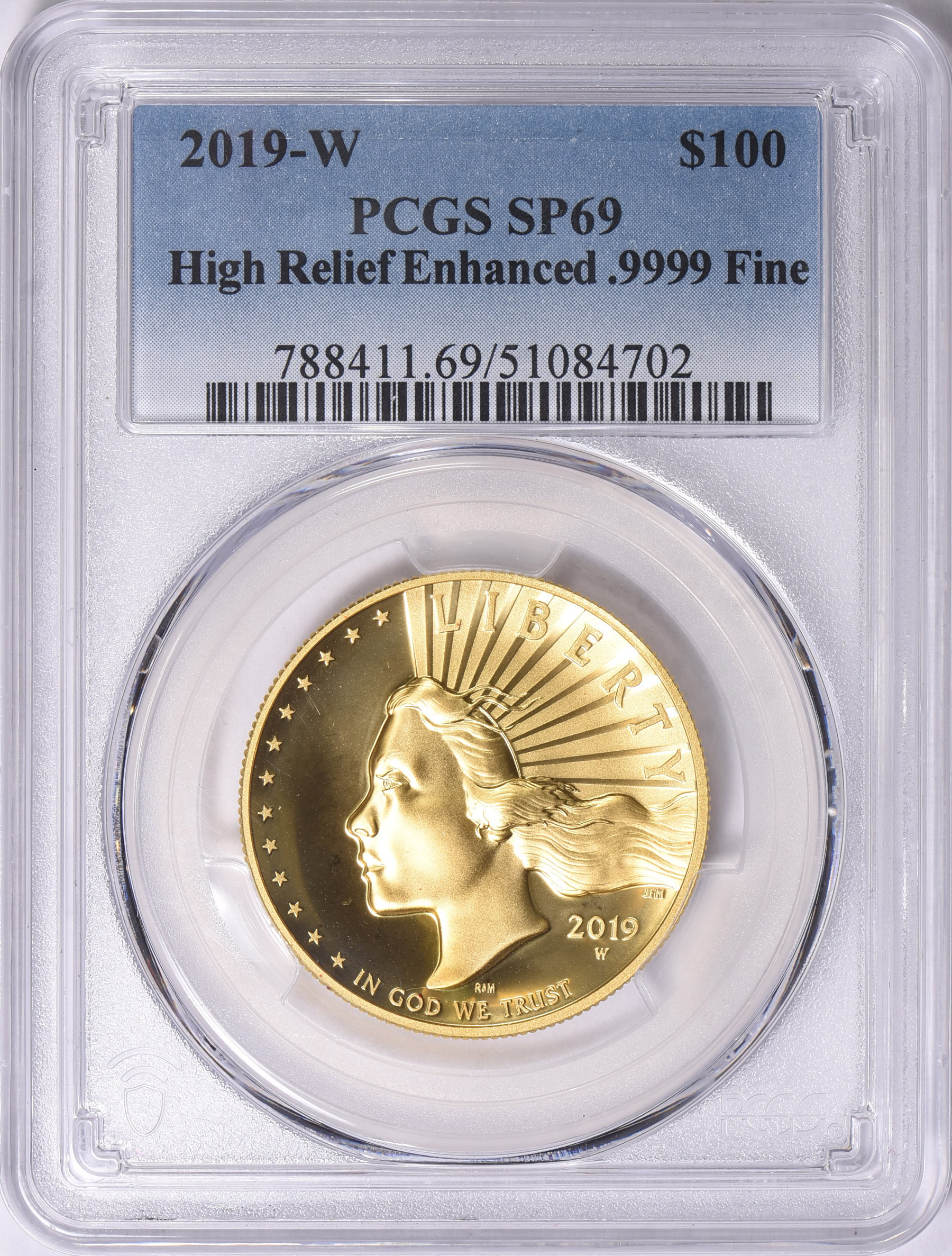 2019-W Gold $100 American Liberty High Relief Enhanced PCGS SP-69 (Item ...