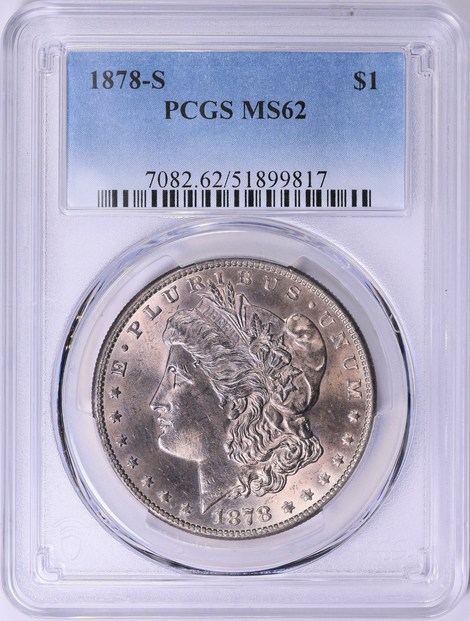 1878-S Morgan Silver Dollar PCGS MS-62 (Toned) (Item 1781727) | GreatCollections Coin Auctions