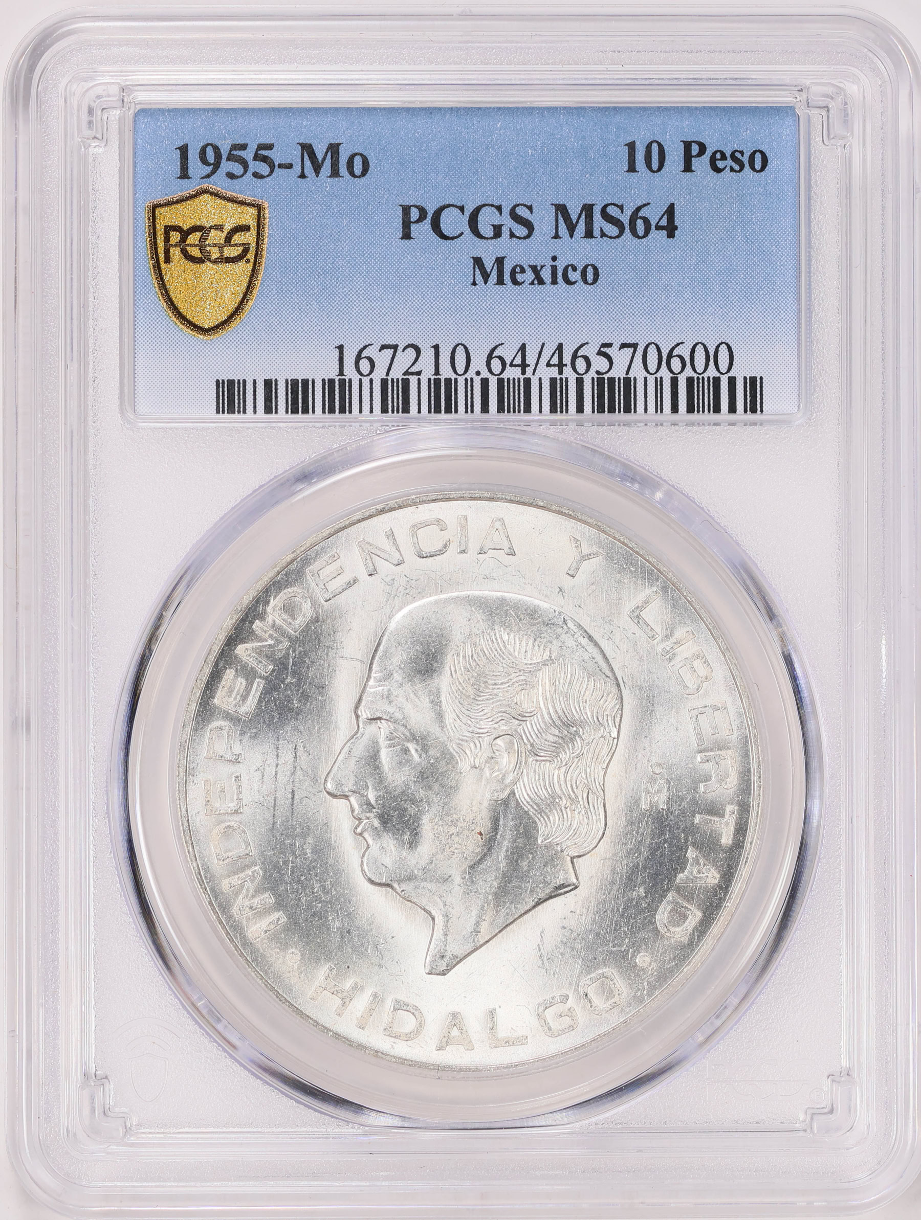 Mexico 1955-Mo Silver 10 Pesos KM-474 PCGS MS-64 (Item 1781791 ...