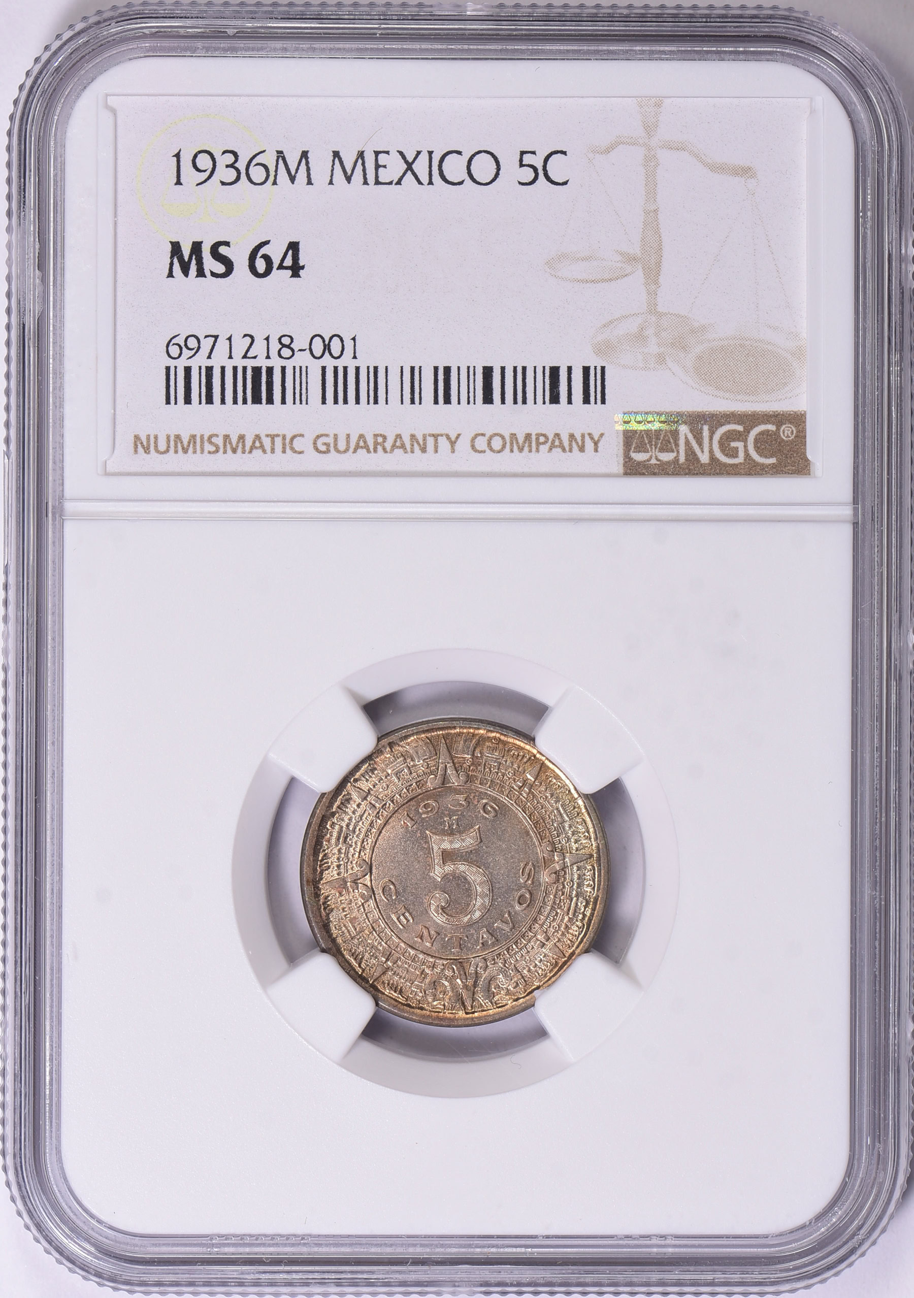 Mexico 1936-M 5 Centavos KM-423 NGC MS-64 (Item 1781808 ...