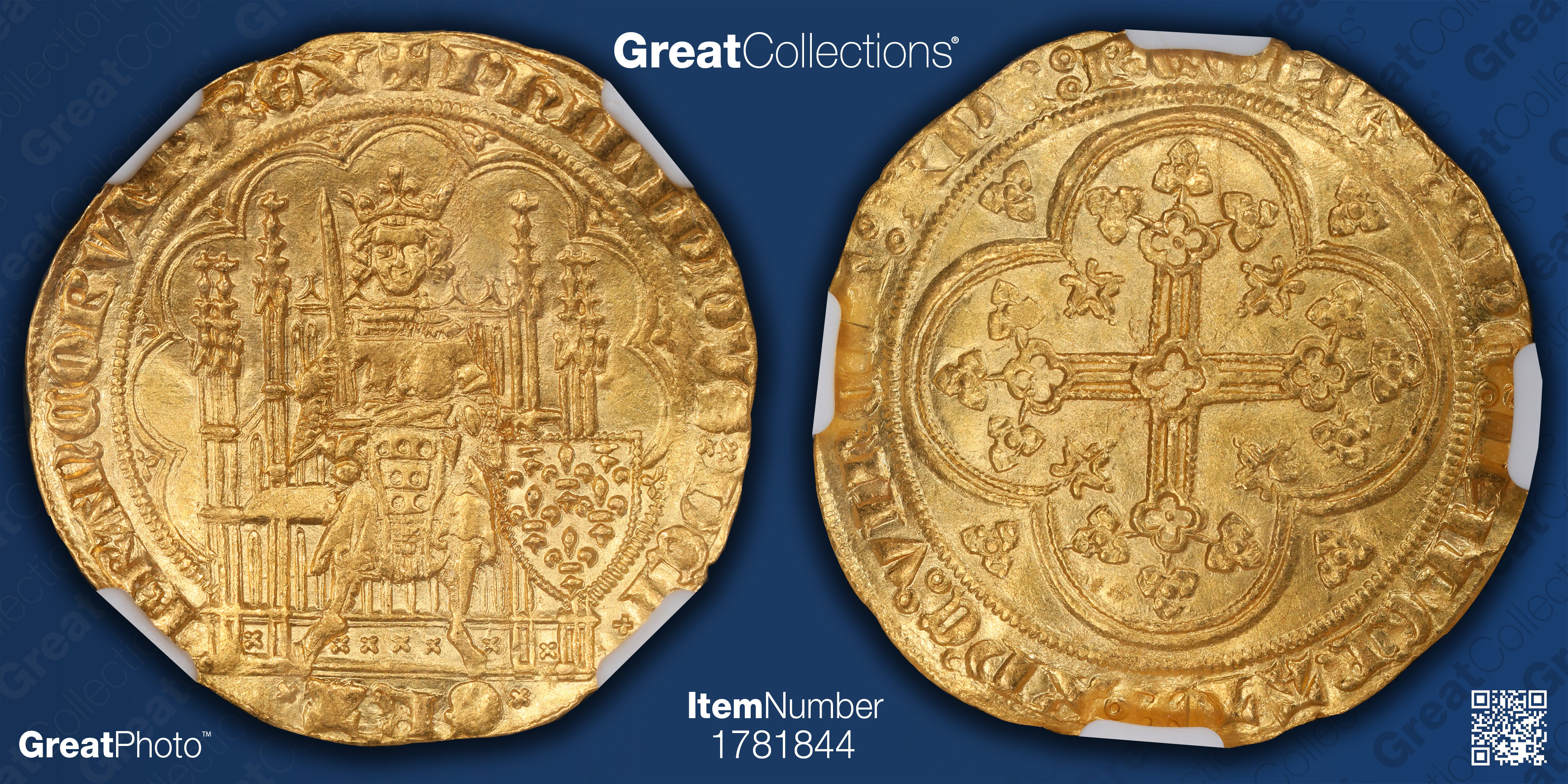 France ND (1328-50) Gold Ecu D'Or of Philippe VI NGC MS-61 (4.45gms ...