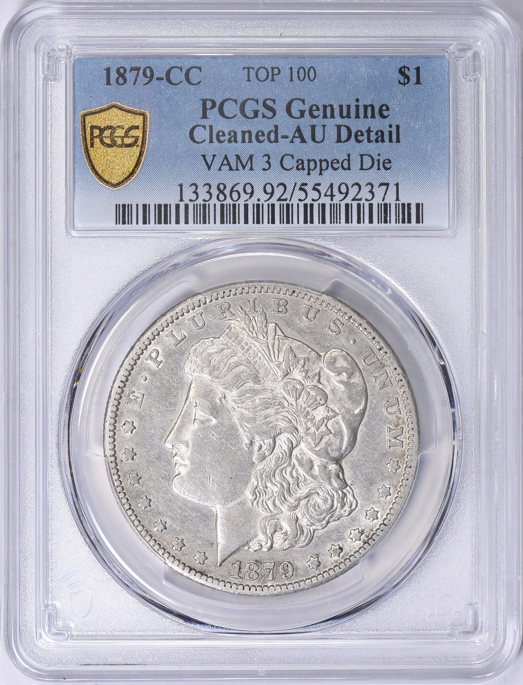 1879-CC Morgan Silver Dollar Capped Die VAM-3 Top 100 PCGS Genuine AU Details (Item 1781864 ...