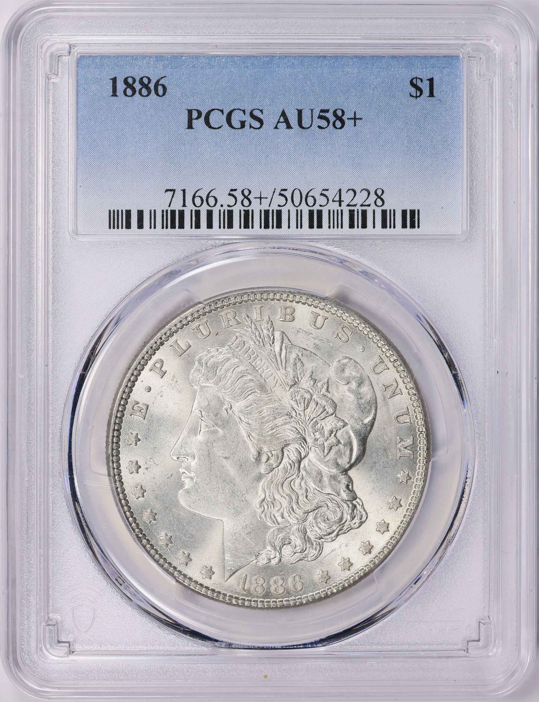 1886 Morgan Silver Dollar PCGS AU-58+ (Item 1781915) | GreatCollections Coin Auctions
