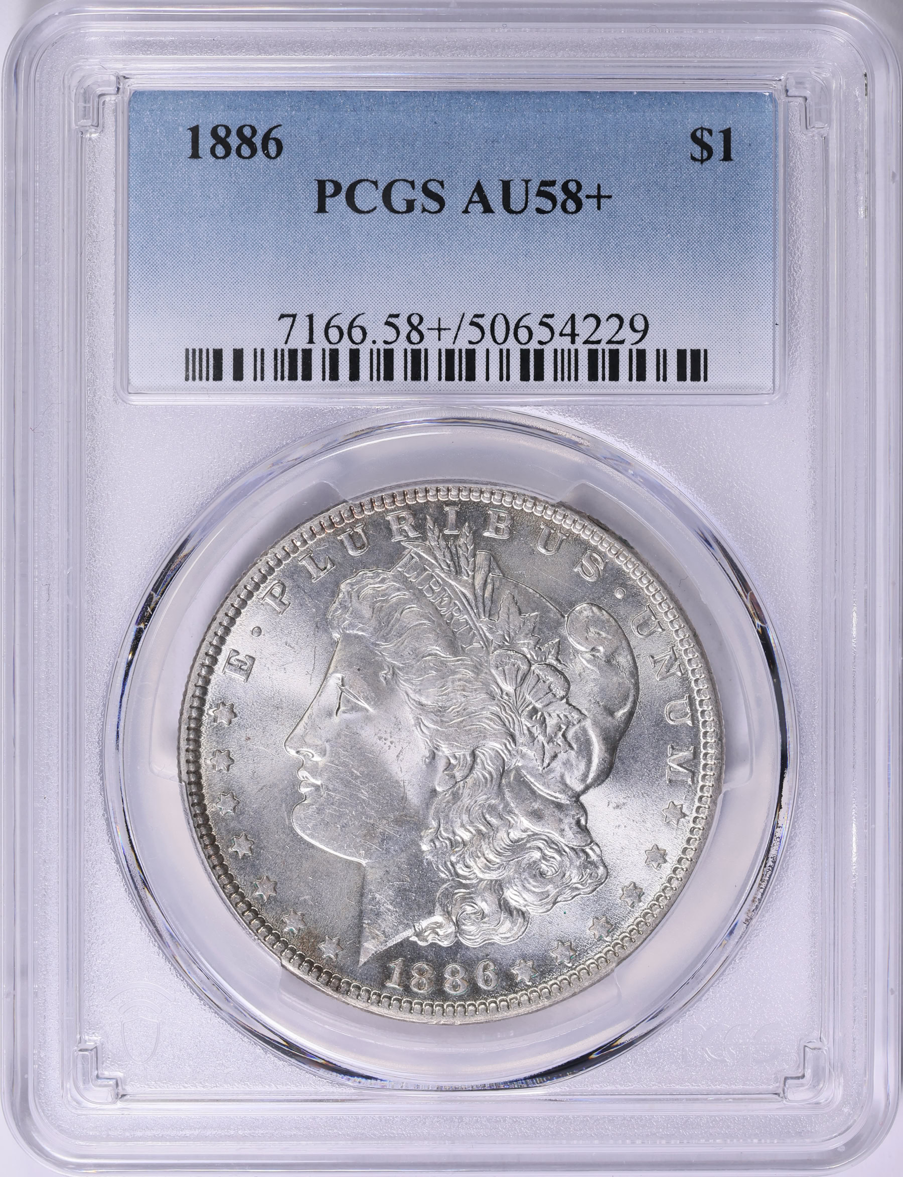 1886 Morgan Silver Dollar PCGS AU-58+ (Item 1781916) | GreatCollections Coin Auctions