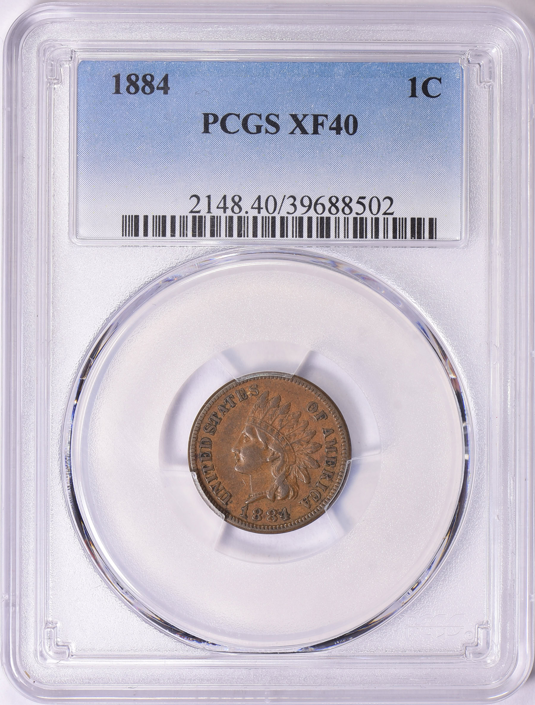 1884 Indian Cent PCGS XF-40 BN (Item 1781982) | GreatCollections Coin ...