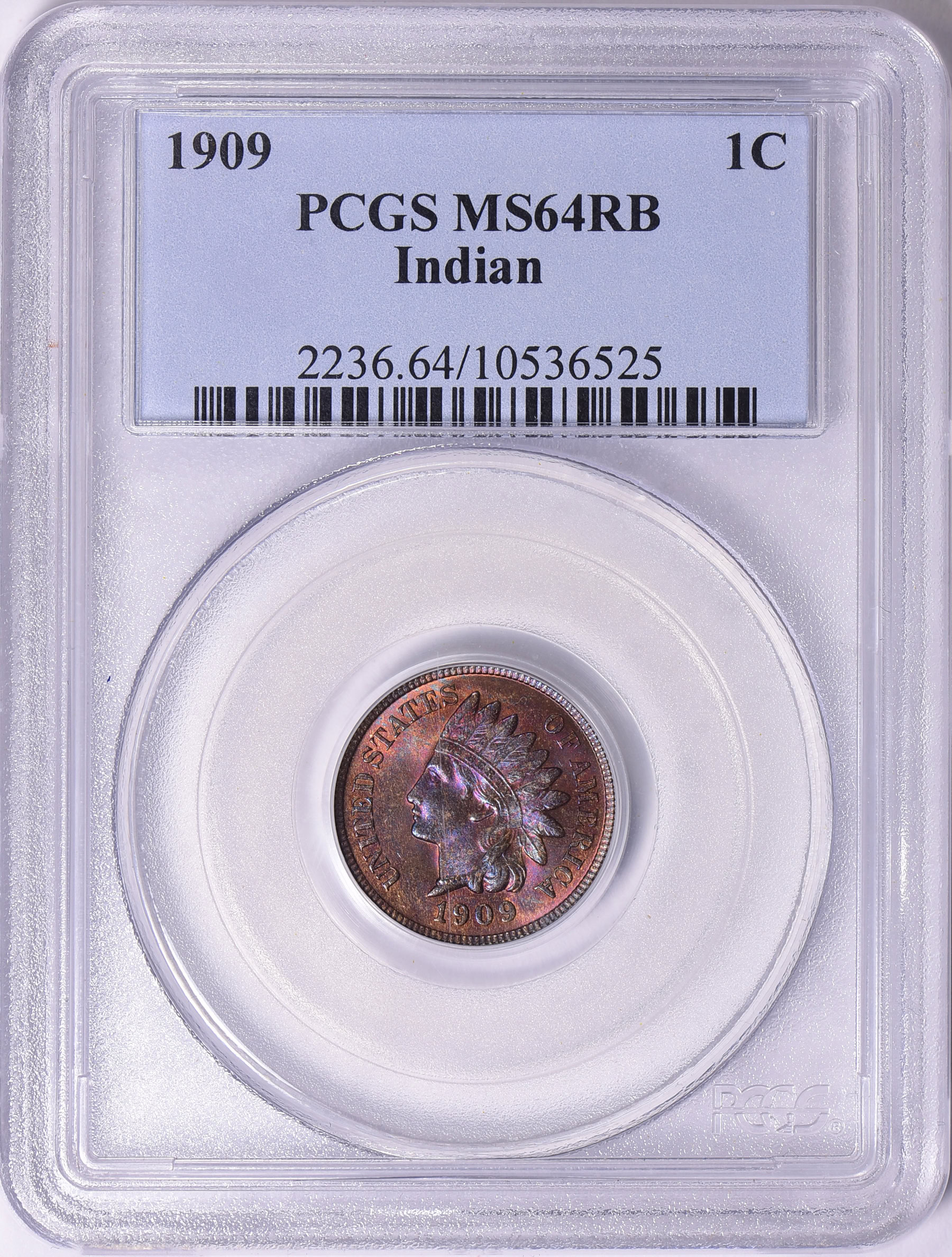 1909 Indian Cent PCGS MS-64 RB (Toned) (Item 1781995) | GreatCollections Coin Auctions
