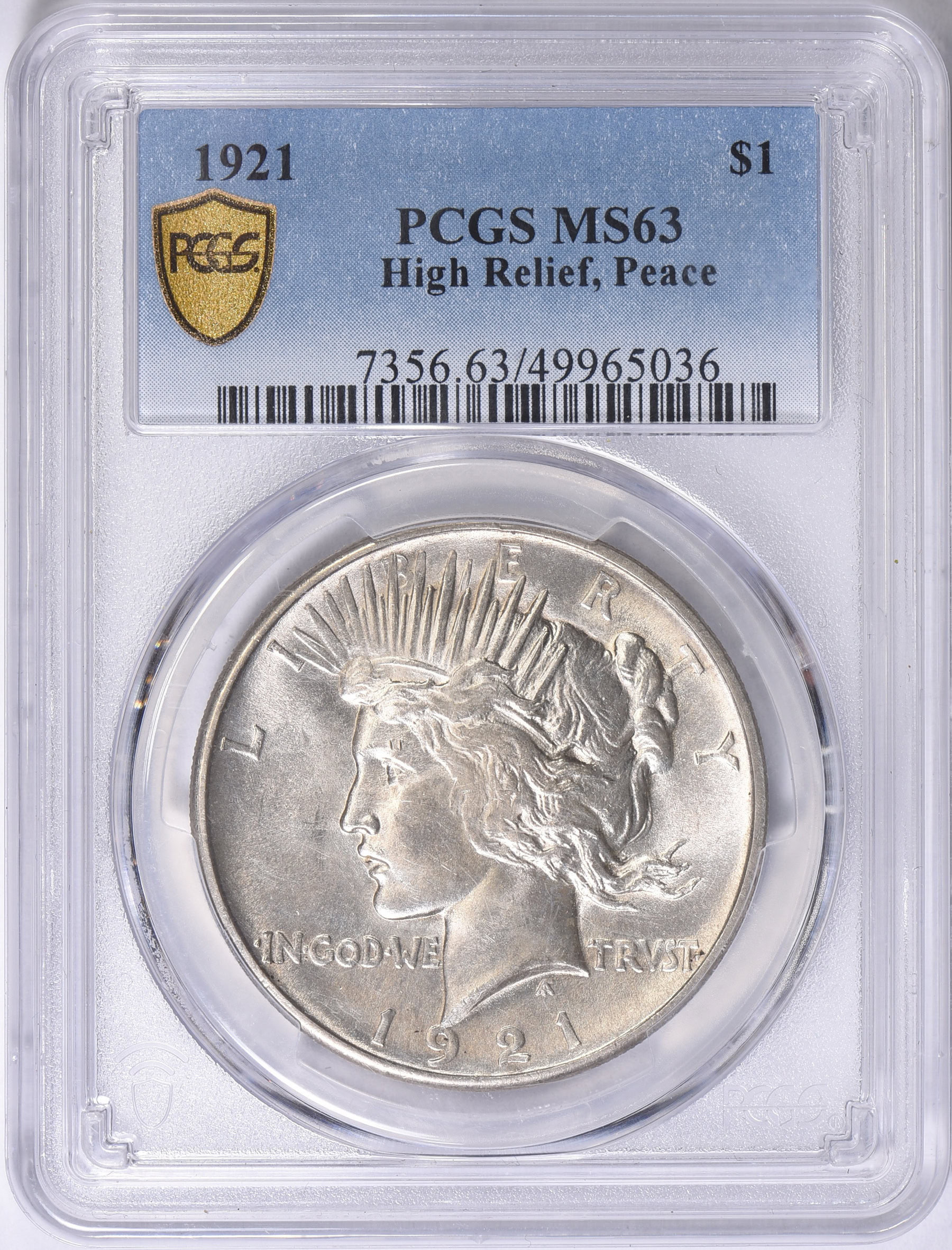 1921 Peace Silver Dollar High Relief PCGS MS-63 (Item 1782018 ...