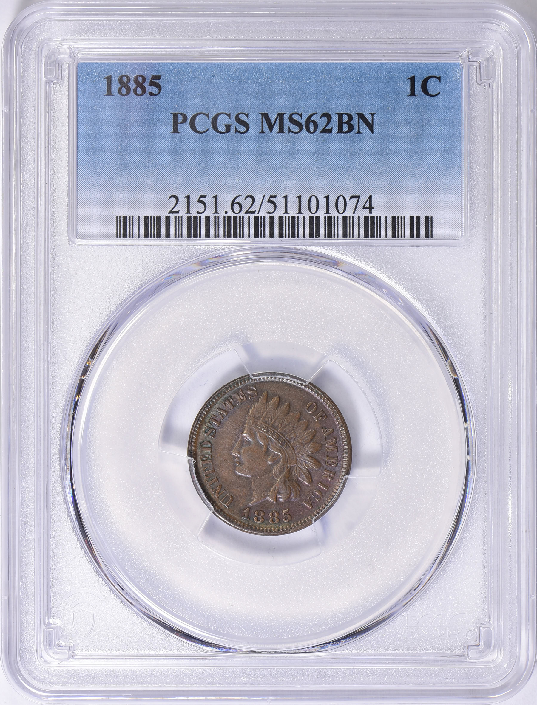 1885 Indian Cent PCGS MS-62 BN (Item 1782040) | GreatCollections Coin Auctions