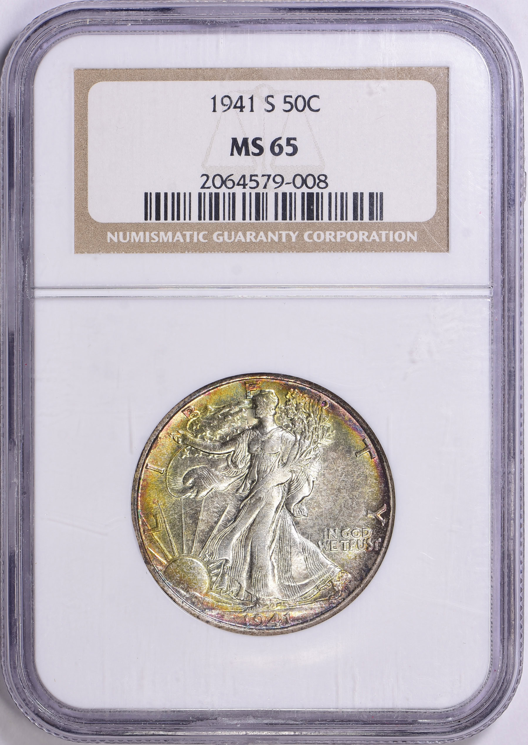1941-S Walking Liberty Half Dollar NGC MS-65 (Toned) (Item 1782141 ...