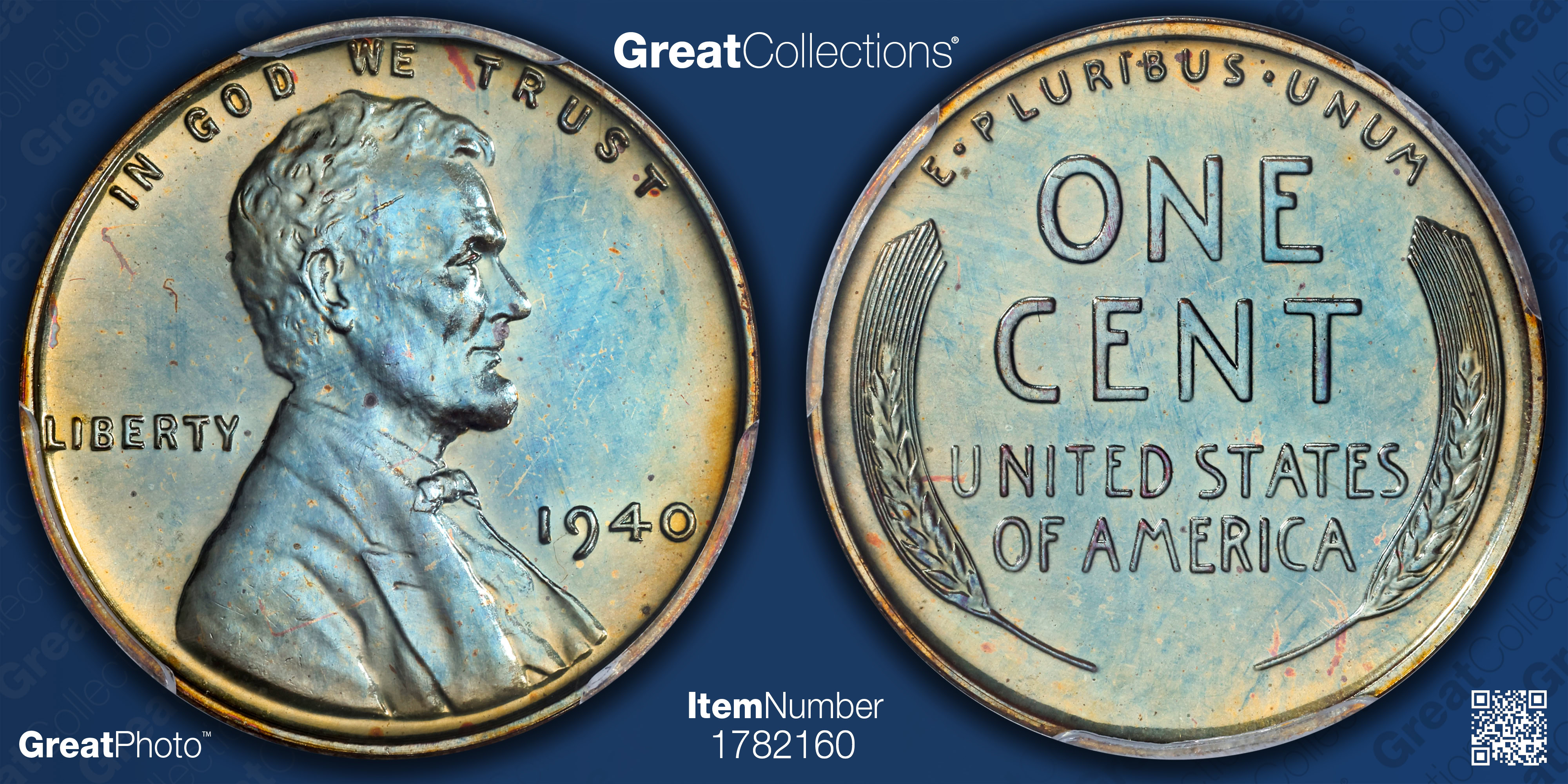 1940 Lincoln Cent PCGS Proof-63 BN (Toned) (Item 1782160 ...