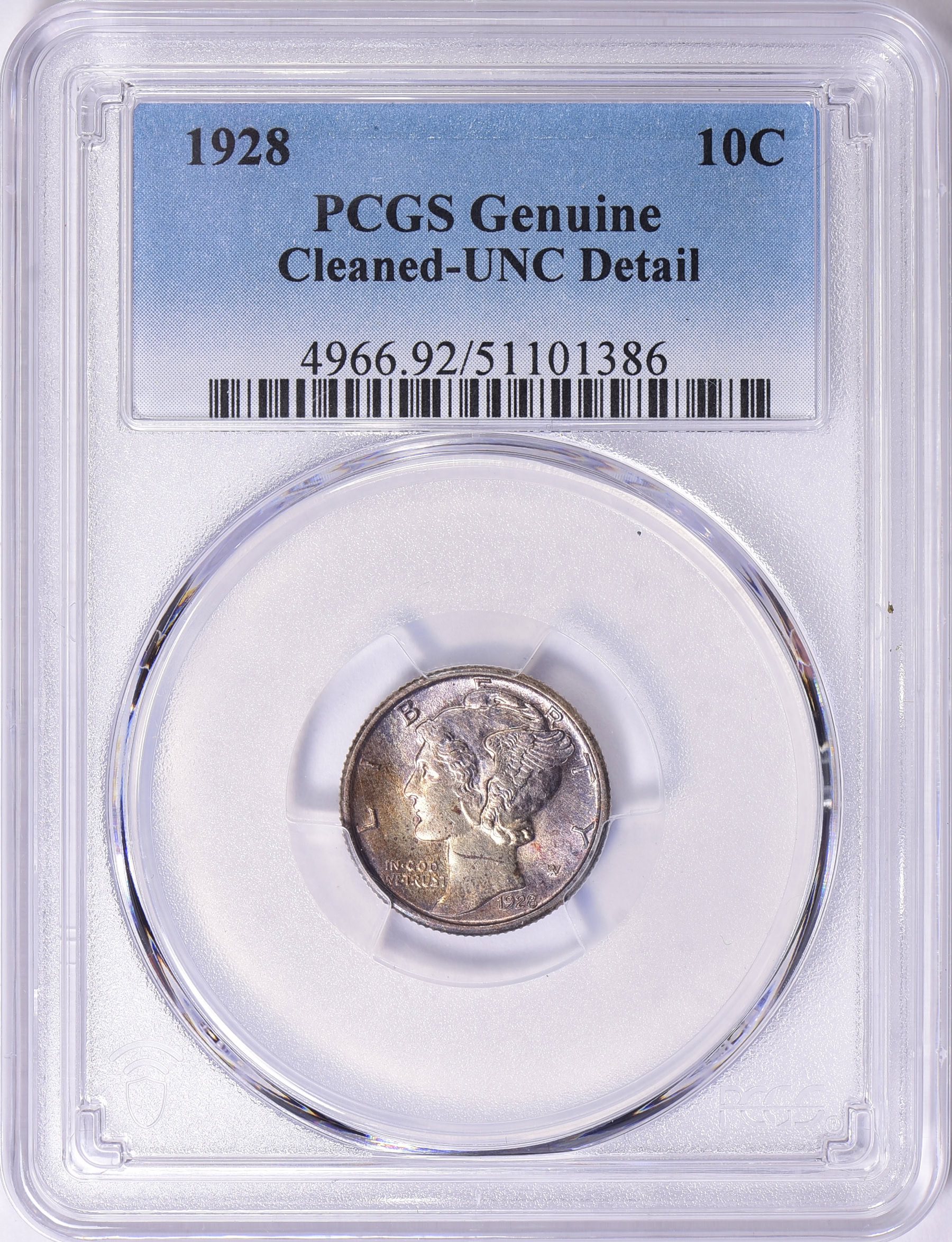 1928 Mercury Dime PCGS Genuine Unc Details (Item 1782173 ...
