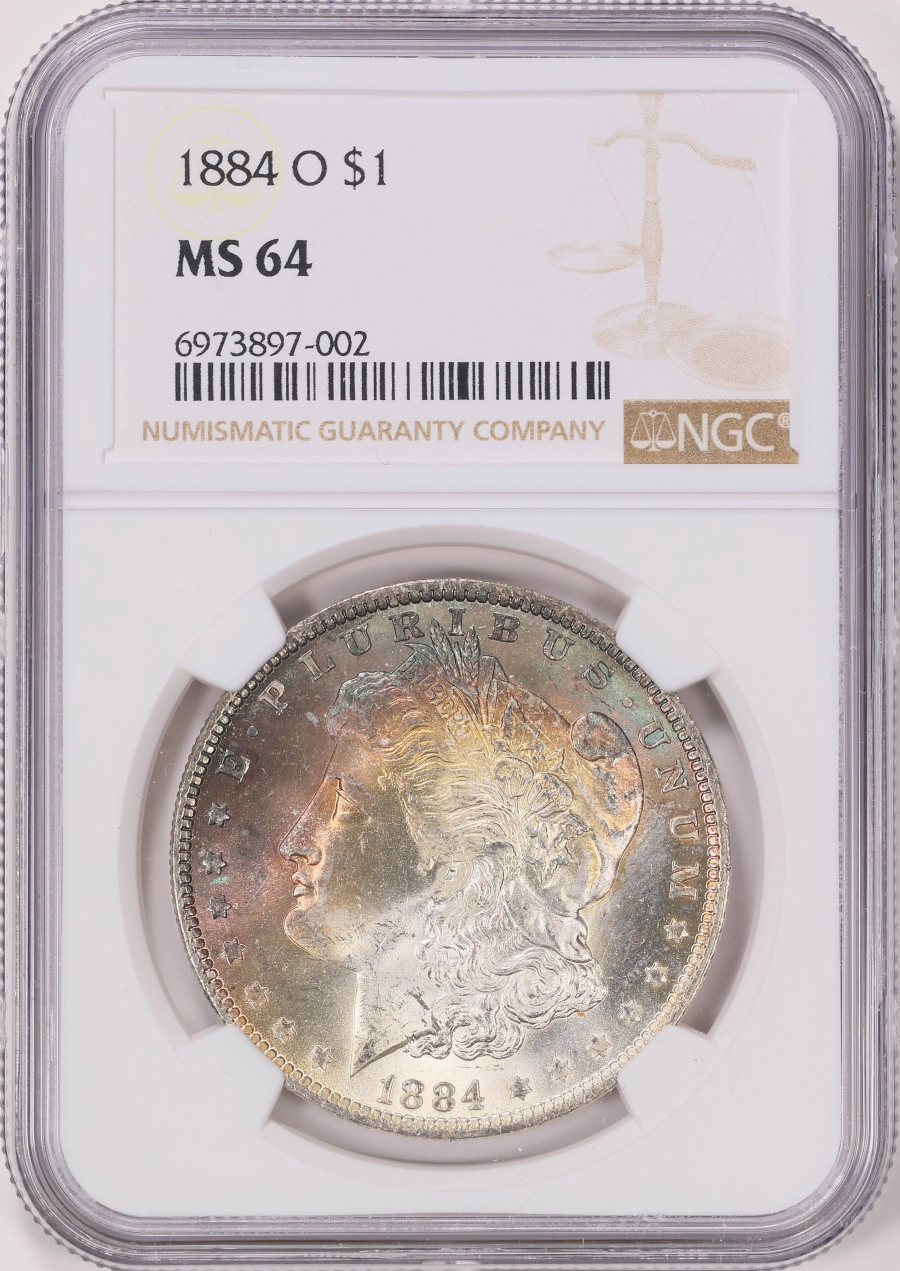 1884-O Morgan Silver Dollar NGC MS-64 (Toned) (Item 1782195) | GreatCollections Coin Auctions
