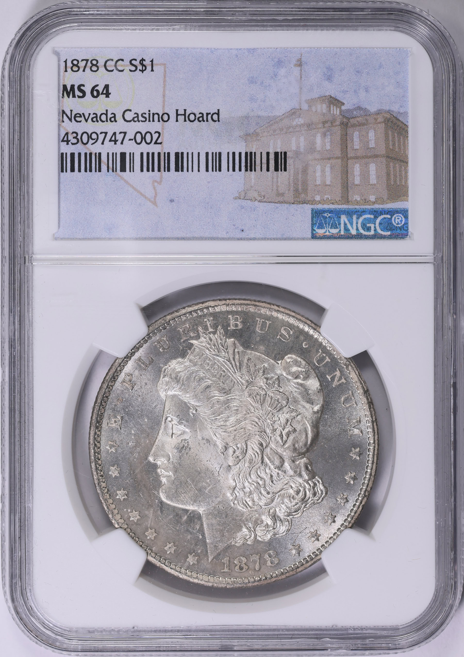 1878-CC Morgan Silver Dollar NGC MS-64 (Nevada Casino Hoard) (Item ...