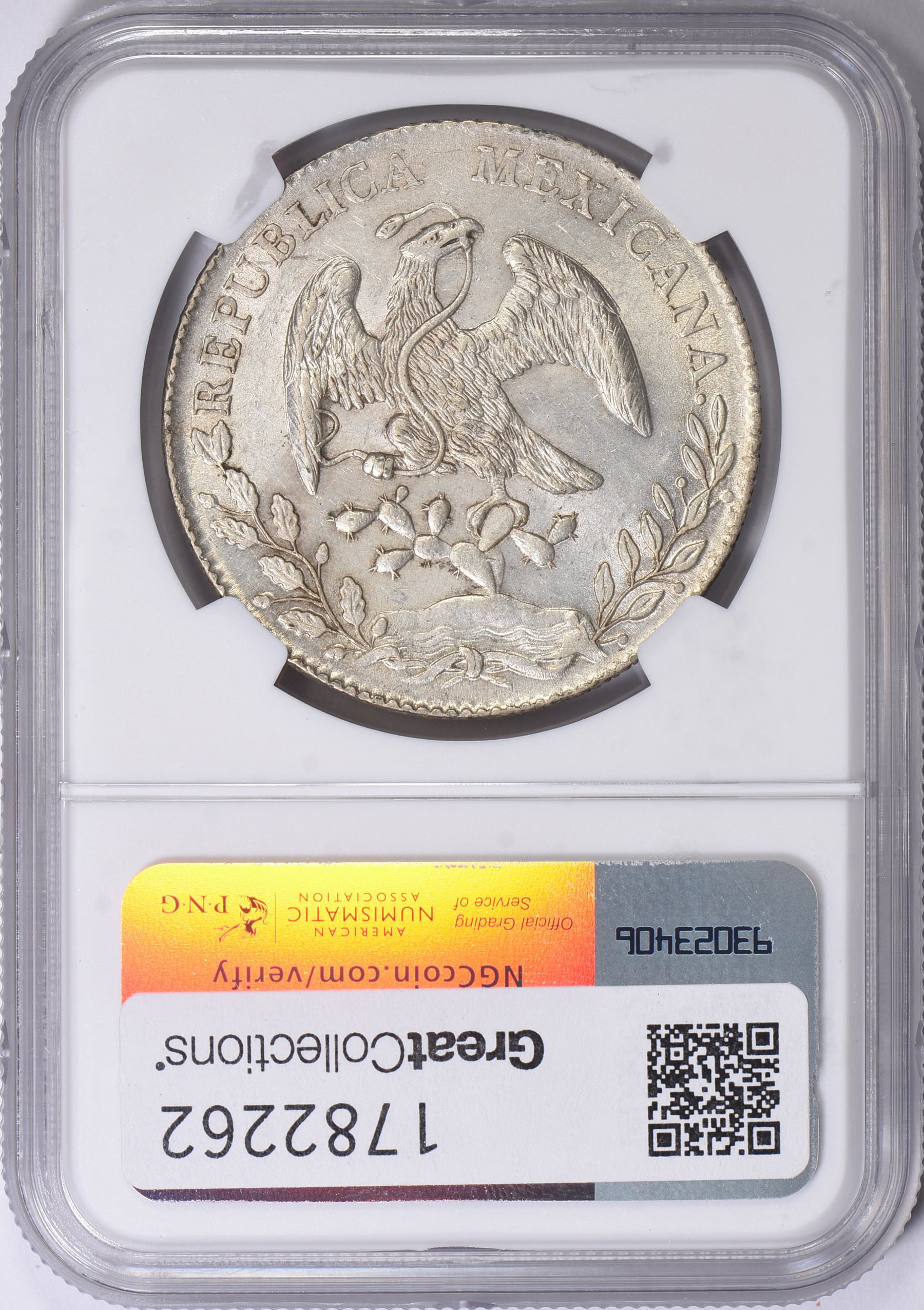 Mexico 1888-Pi MR Silver 8 Reales KM-377.12 NGC AU-58 (Item 1782262) | GreatCollections Coin ...