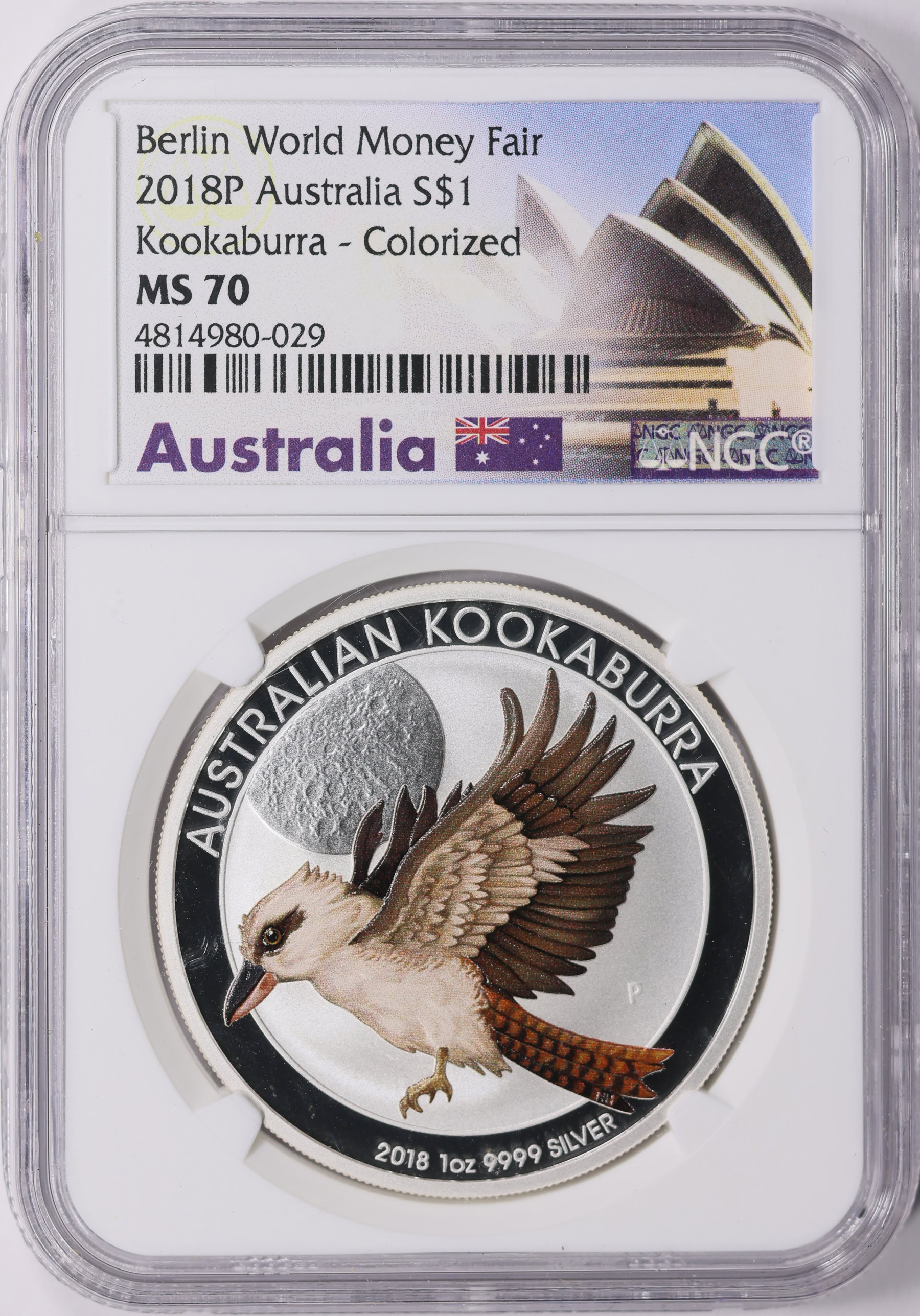Australia 2018-P Colorized Silver Dollar Kookaburra Berlin World's ...