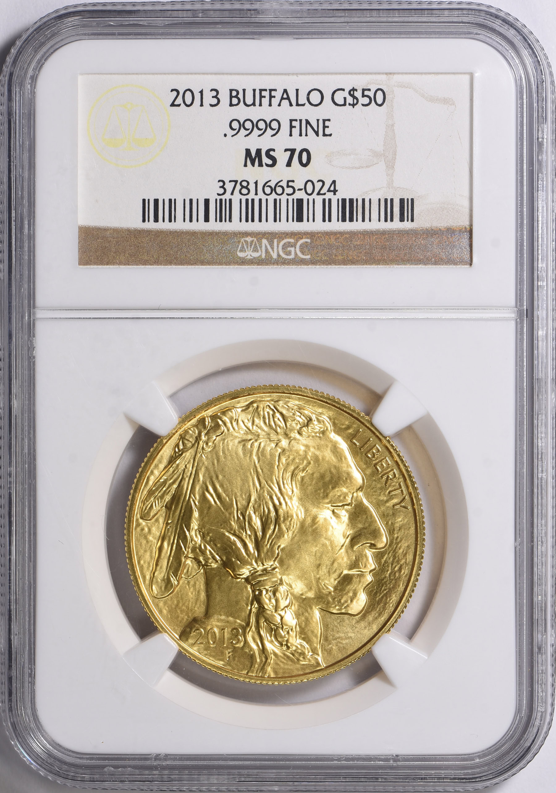 2013 $50 One-Ounce Gold American Buffalo NGC MS-70 (Item 1782370) | GreatCollections Coin Auctions