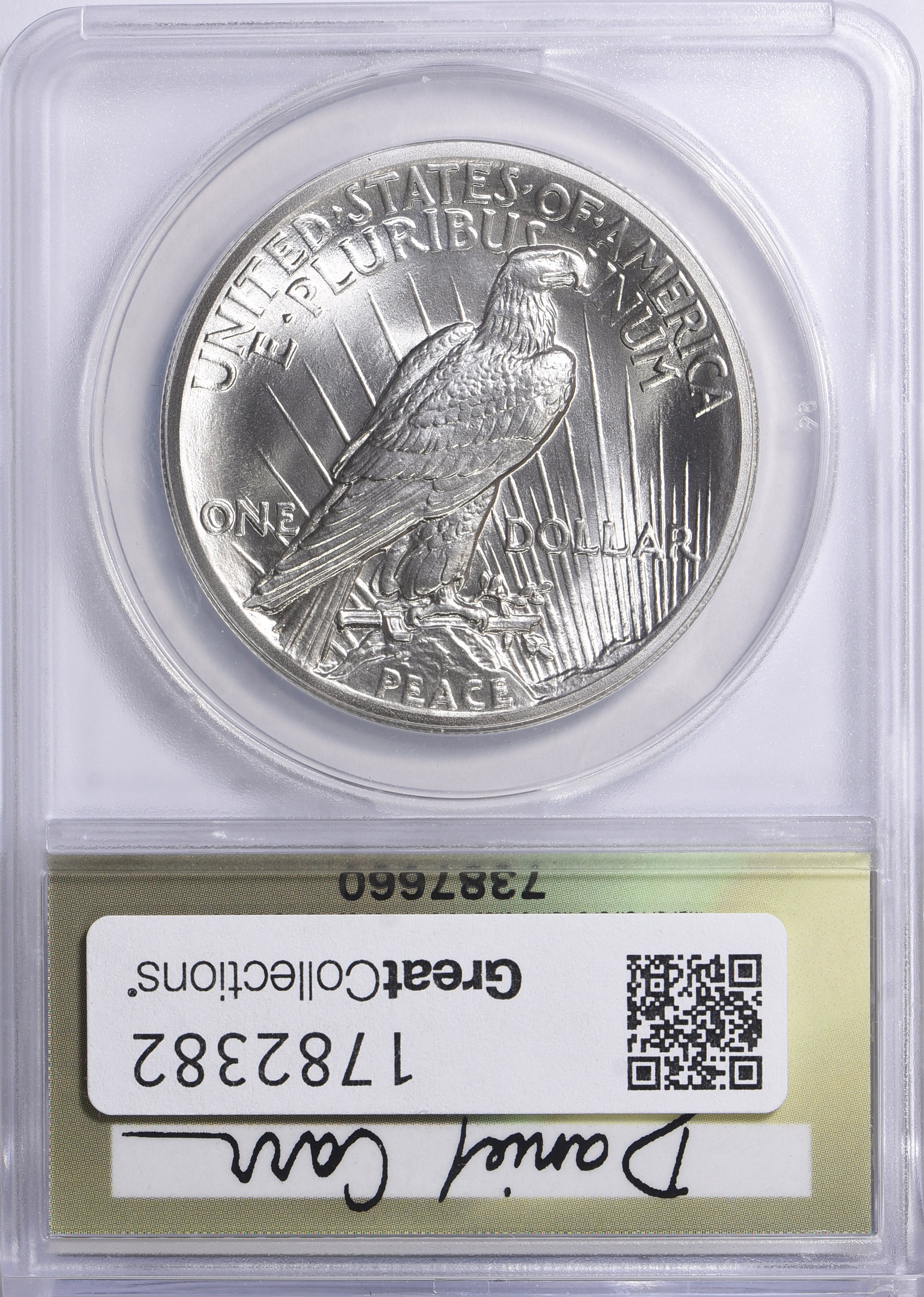 1920 Silver Peace Dollar Broken Sword Daniel Carr Token Overstruck on ...