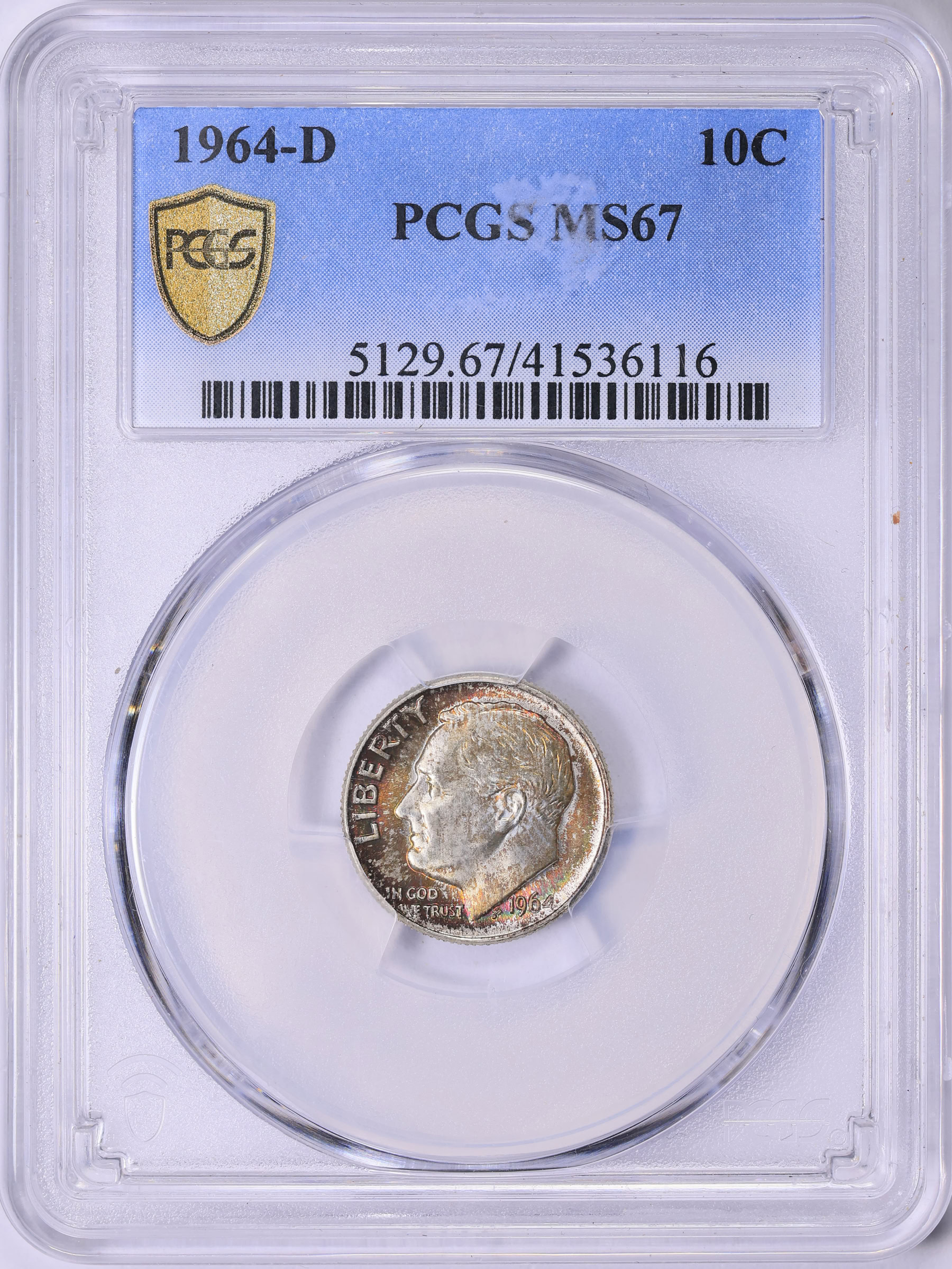 1964-D Roosevelt Dime PCGS MS-67 (Toned) (Item 1782429 ...