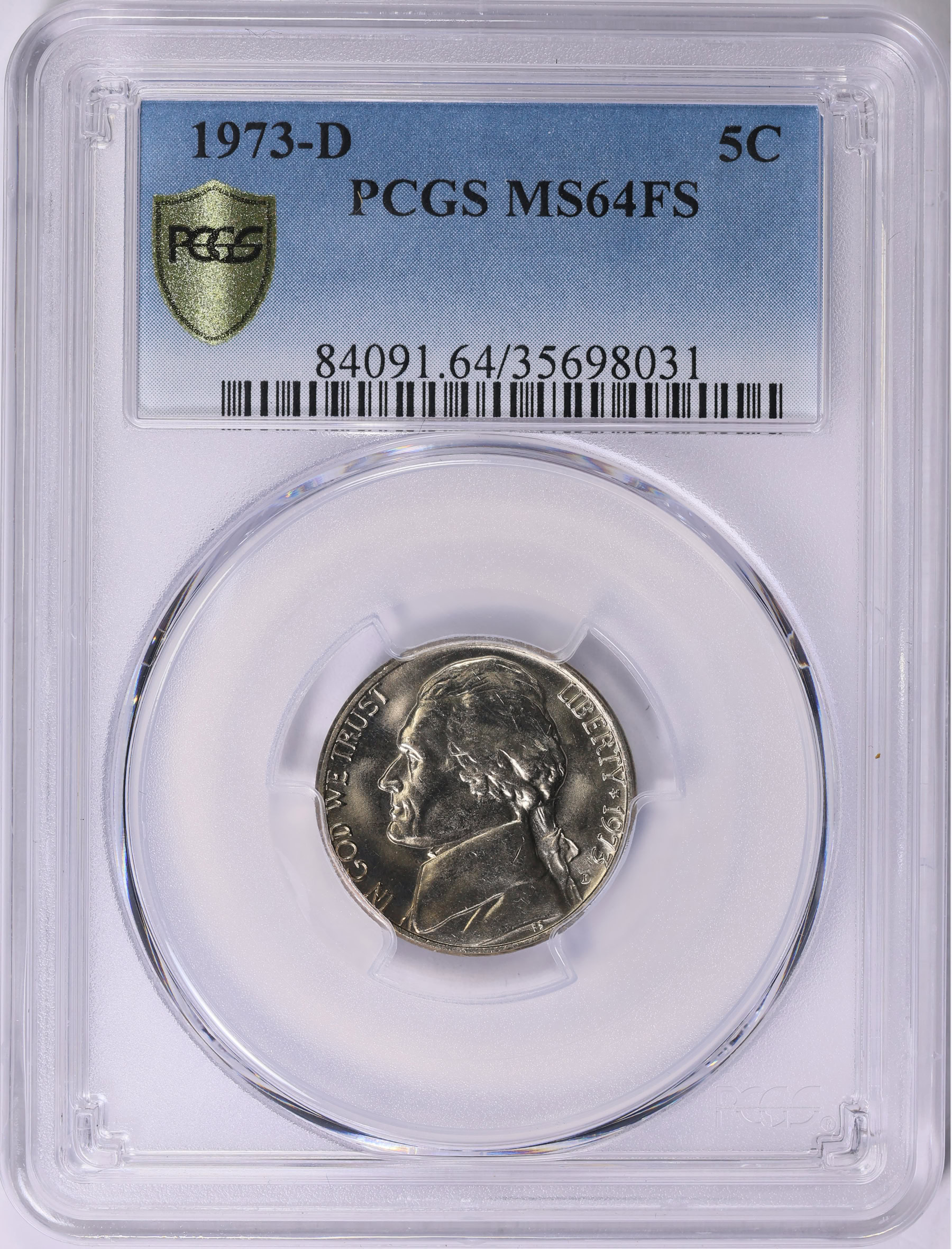 1973-D Jefferson Nickel PCGS MS-64 FS (Item 1782486) | GreatCollections ...