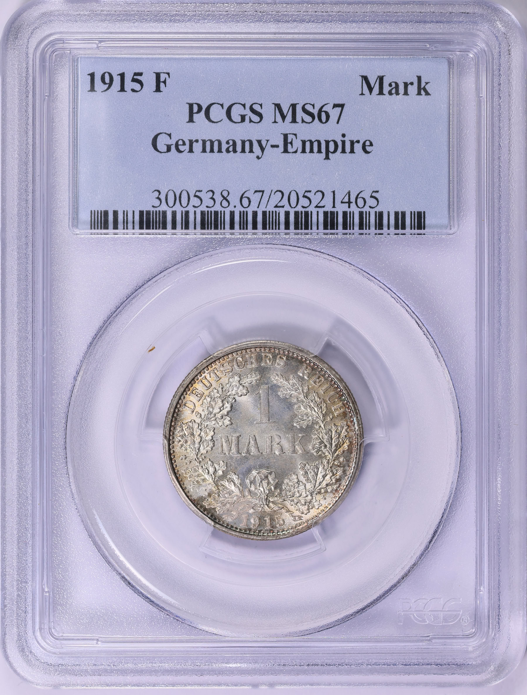Germany 1915-F Silver Mark KM-14 PCGS MS-67 (Toned) (Item 1782503 ...