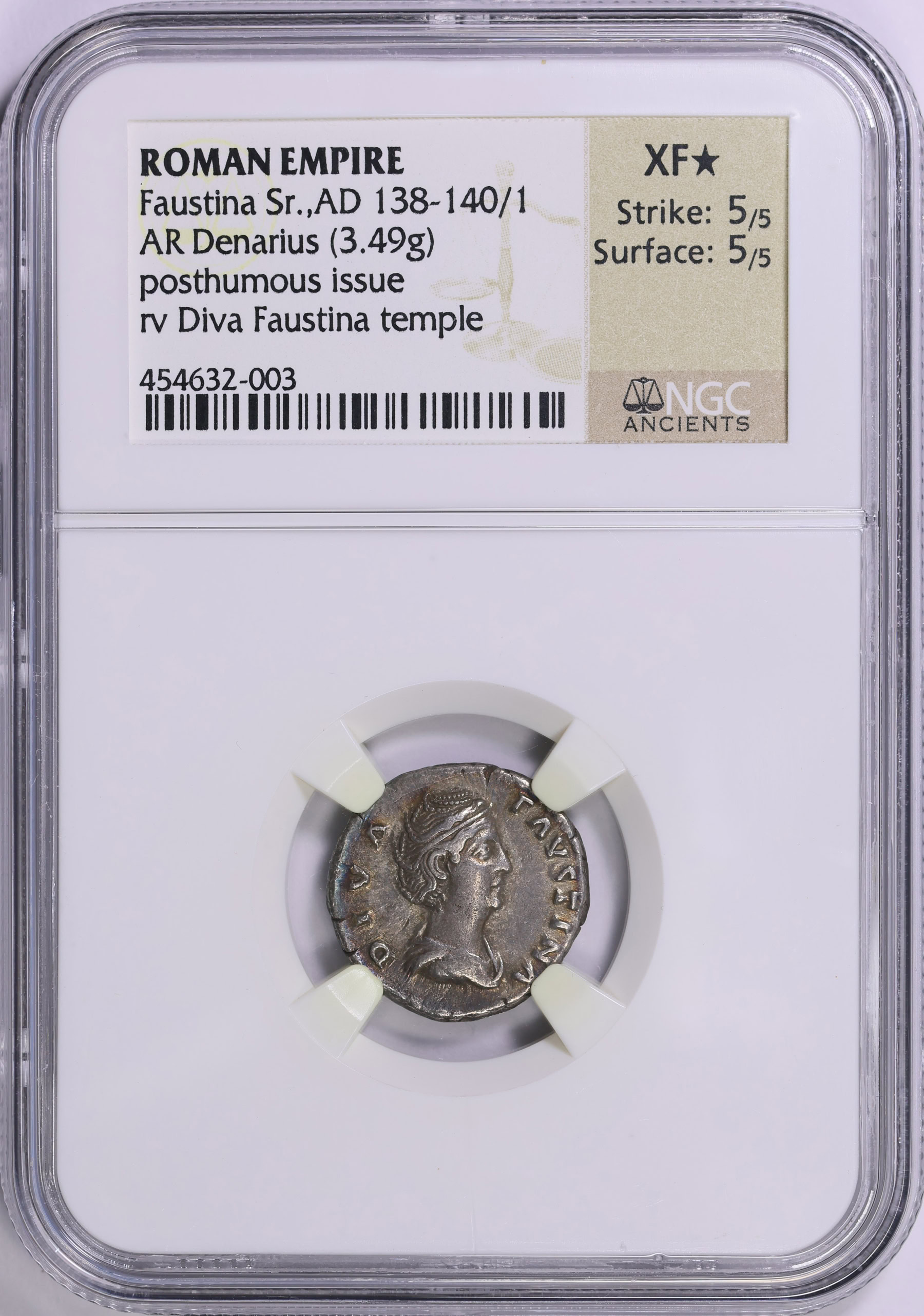 Ancient Roman Empire, Diva Faustina Senior (Died A.D. 141) c.A.D. 146 ...