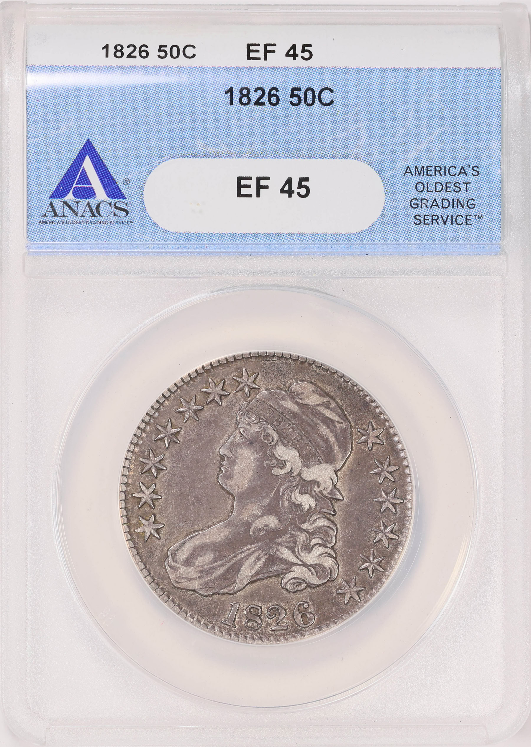 1826 Capped Bust Half Dollar ANACS XF-45 (Item 1782600) | GreatCollections Coin Auctions