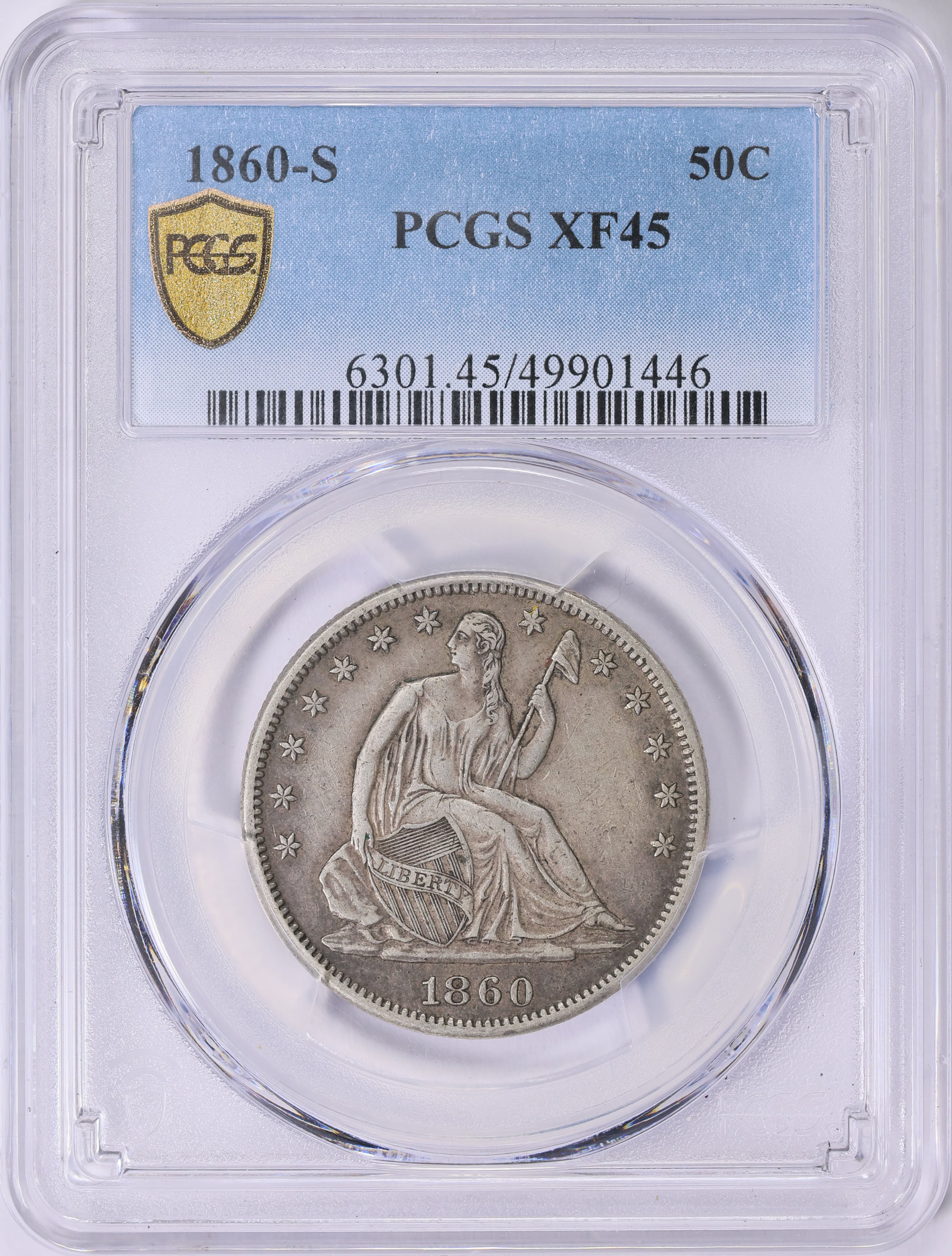 1860-S Seated Liberty Half Dollar PCGS XF-45 (Item 1782631) | GreatCollections Coin Auctions