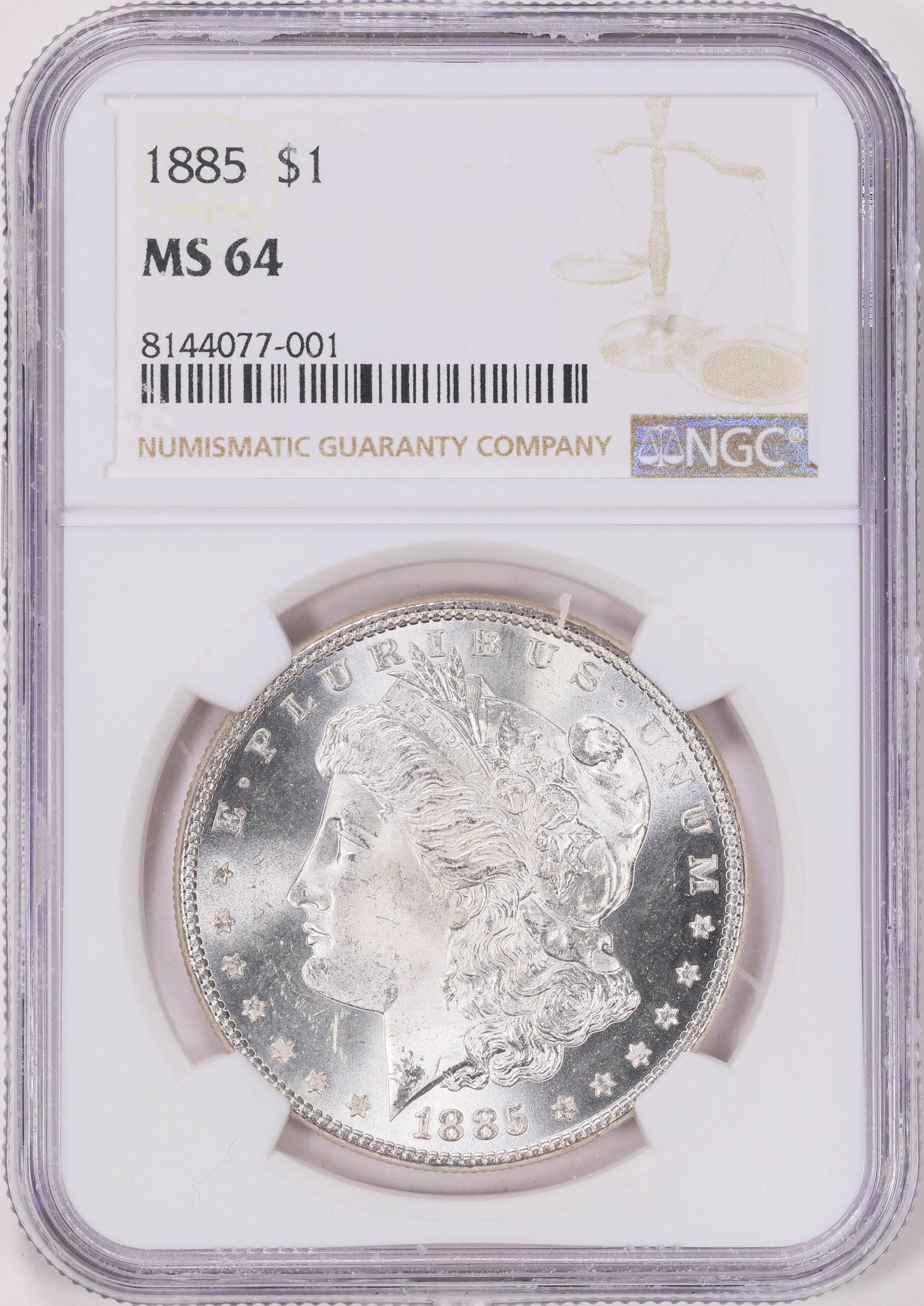 1885 Morgan Silver Dollar NGC MS-64 (Item 1782660) | GreatCollections Coin Auctions