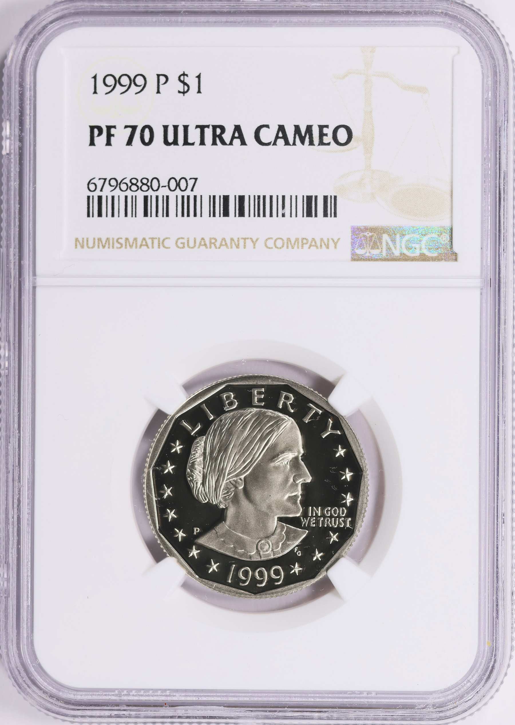 1999-P Susan B. Anthony Dollar NGC Proof-70 UC (Item 1782669 ...