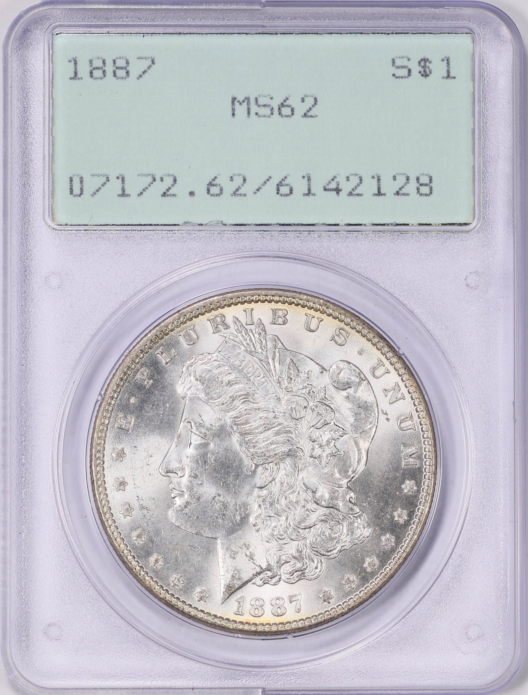 1887 Morgan Silver Dollar PCGS MS-62 OGH (1st Gen) (Item 1782749) | GreatCollections Coin Auctions
