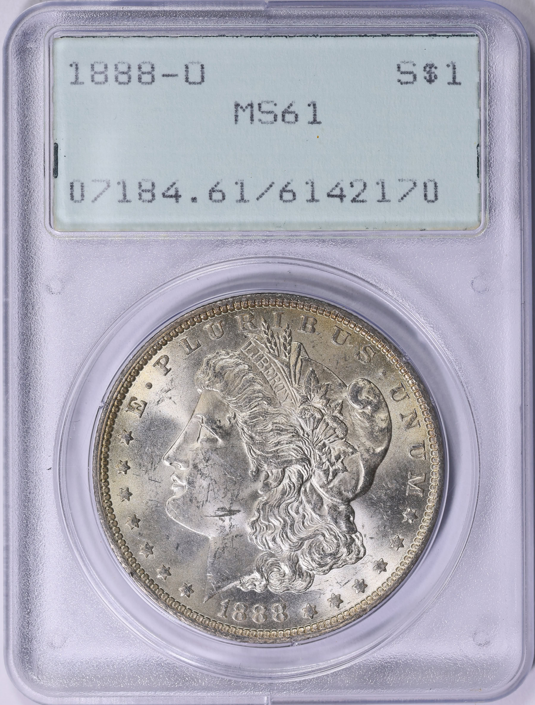 1888-O Morgan Silver Dollar PCGS MS-61 OGH (1st Gen) (Item 1782806) | GreatCollections Coin Auctions