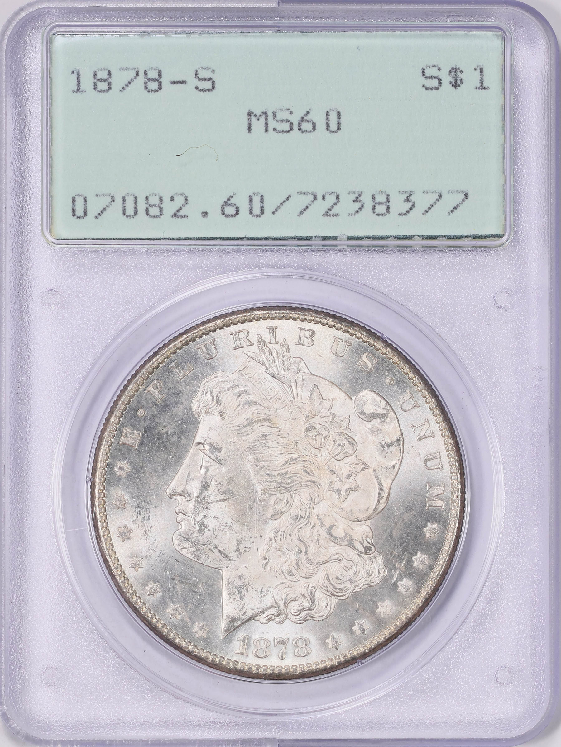 1878-S Morgan Silver Dollar PCGS MS-60 OGH (1st Gen) (Item 1782817 ...