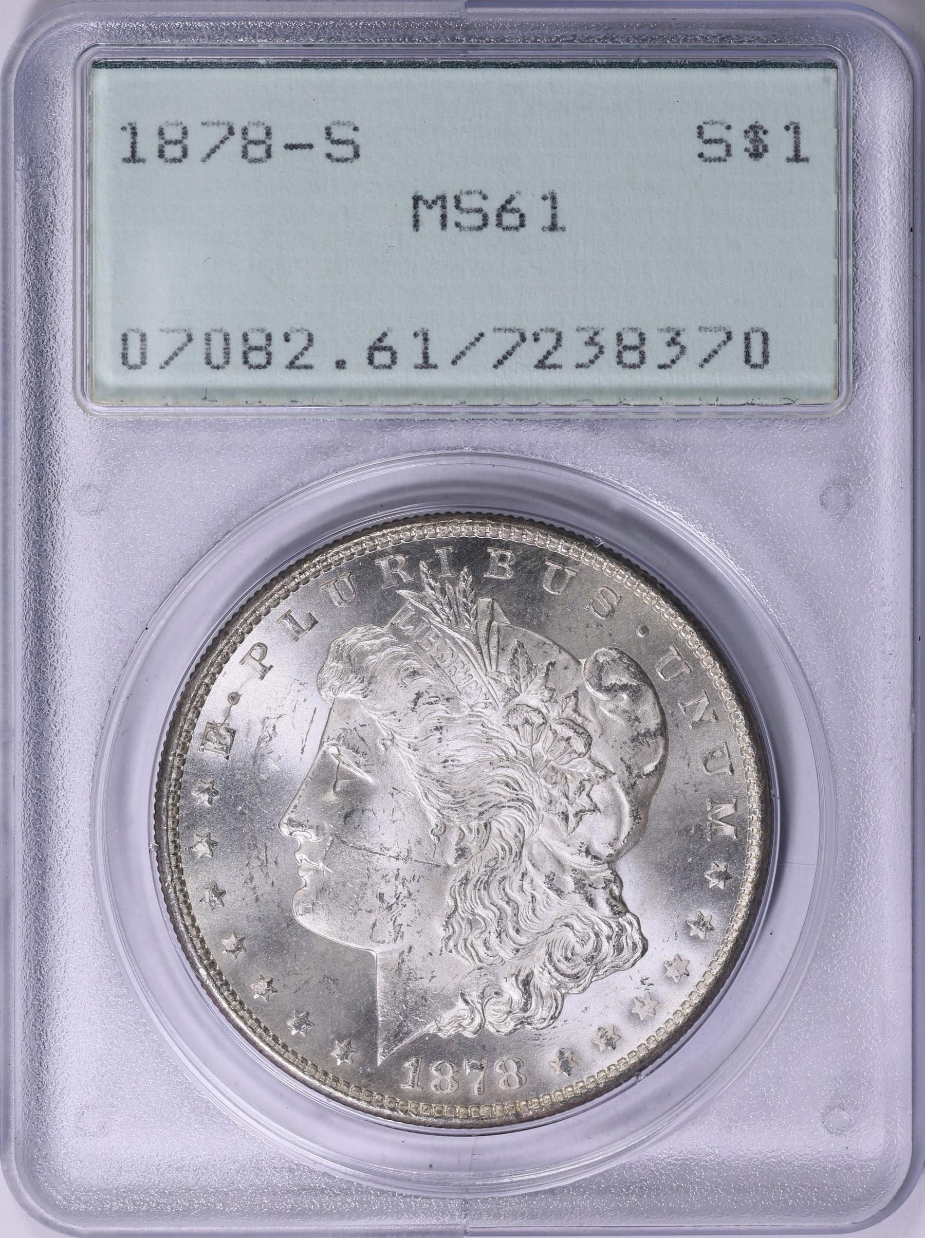 1878-S Morgan Silver Dollar PCGS MS-61 OGH (1st Gen) (Item 1782820) | GreatCollections Coin Auctions