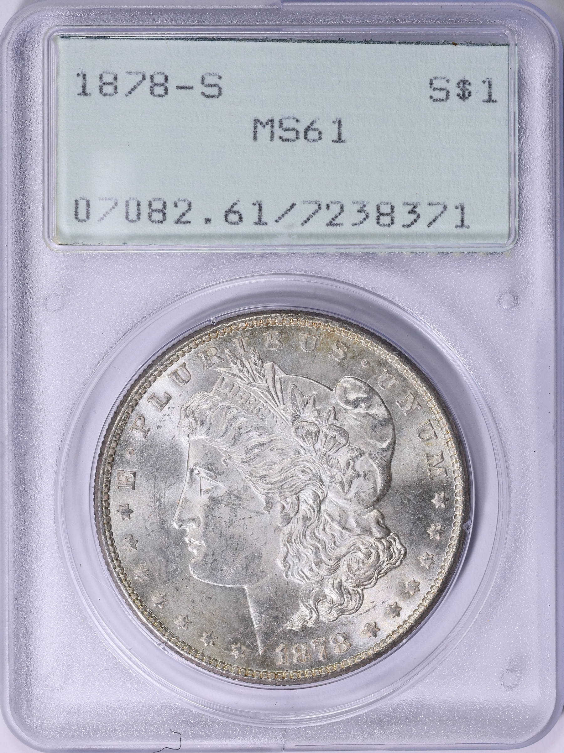 1878-S Morgan Silver Dollar PCGS MS-61 OGH (1st Gen) (Item 1782821) | GreatCollections Coin Auctions