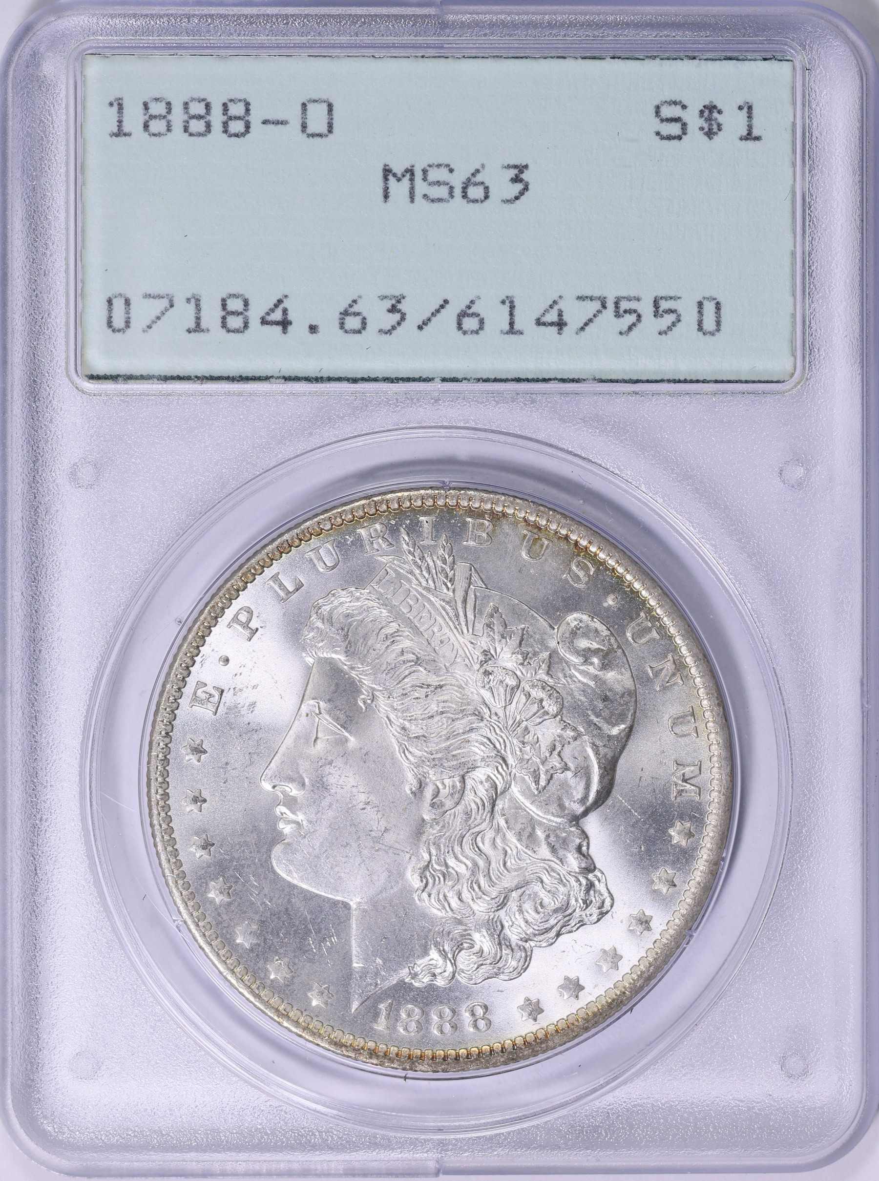 1888-O Morgan Silver Dollar PCGS MS-63 OGH (1st Gen) (Item 1782851) | GreatCollections Coin Auctions