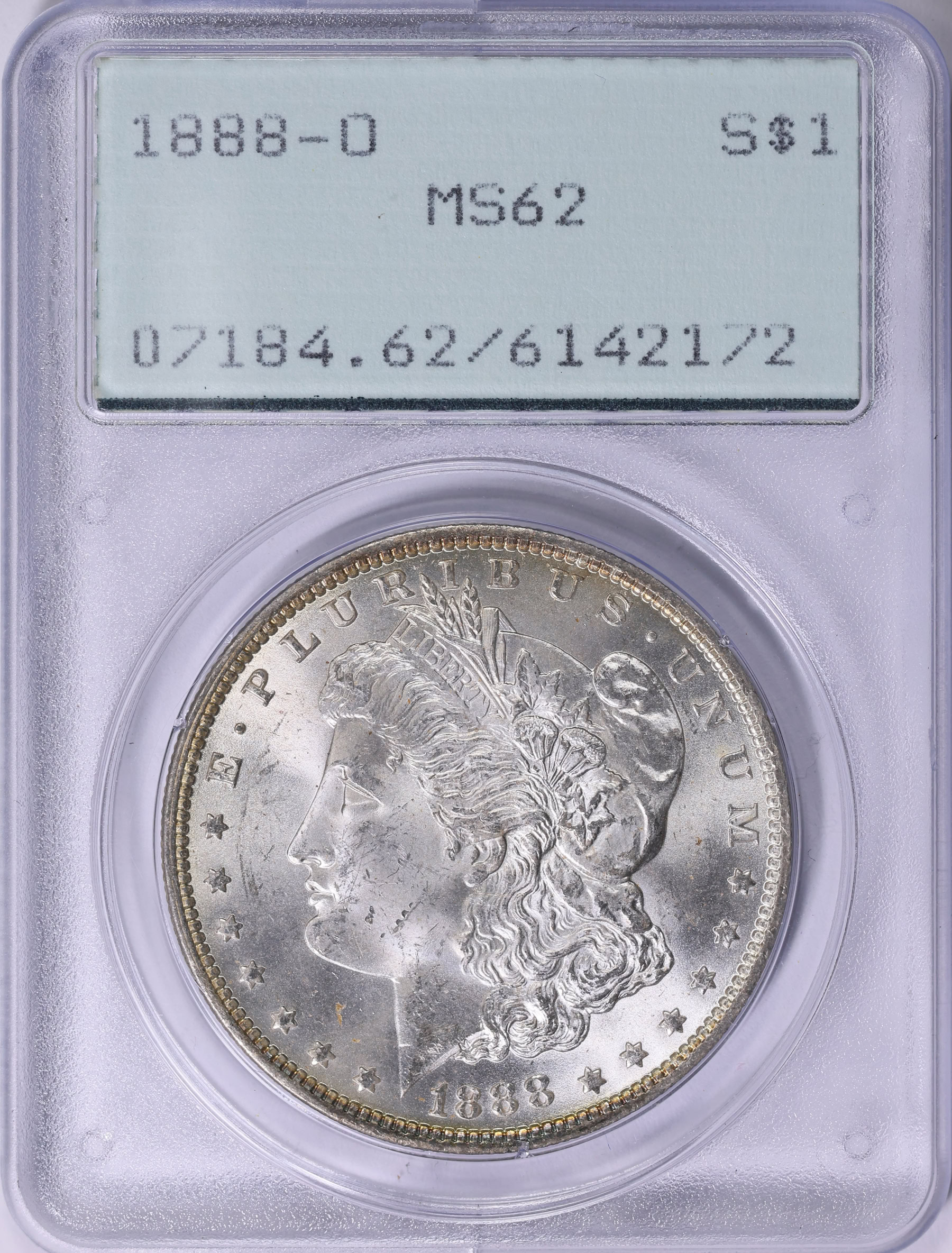1888-O Morgan Silver Dollar PCGS MS-62 OGH (1st Gen) (Item 1782853) | GreatCollections Coin Auctions